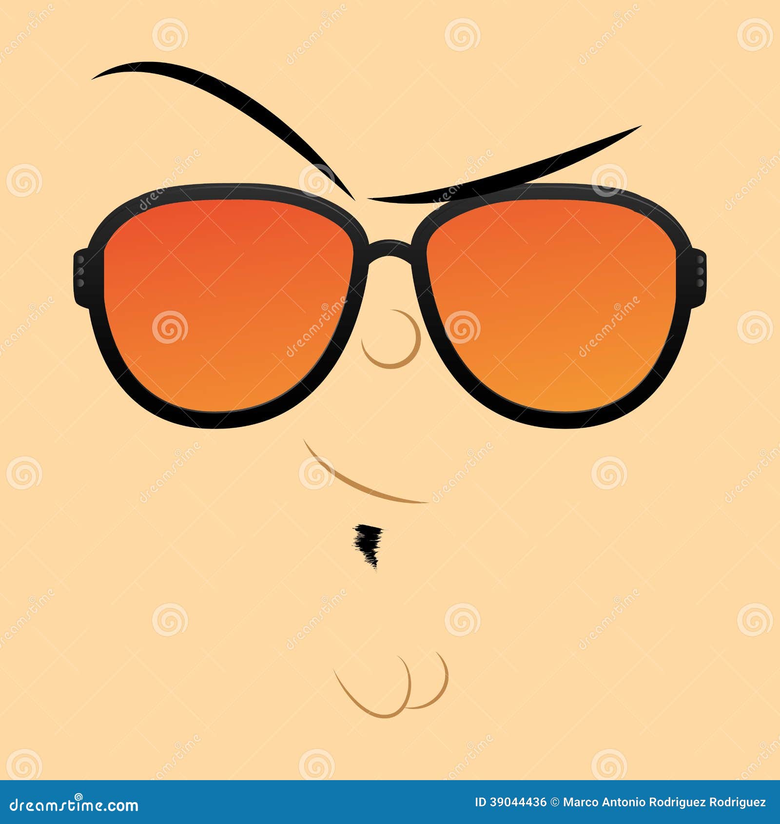 Funny Cartoon Character Face Illustration Editable Stock Vector ...