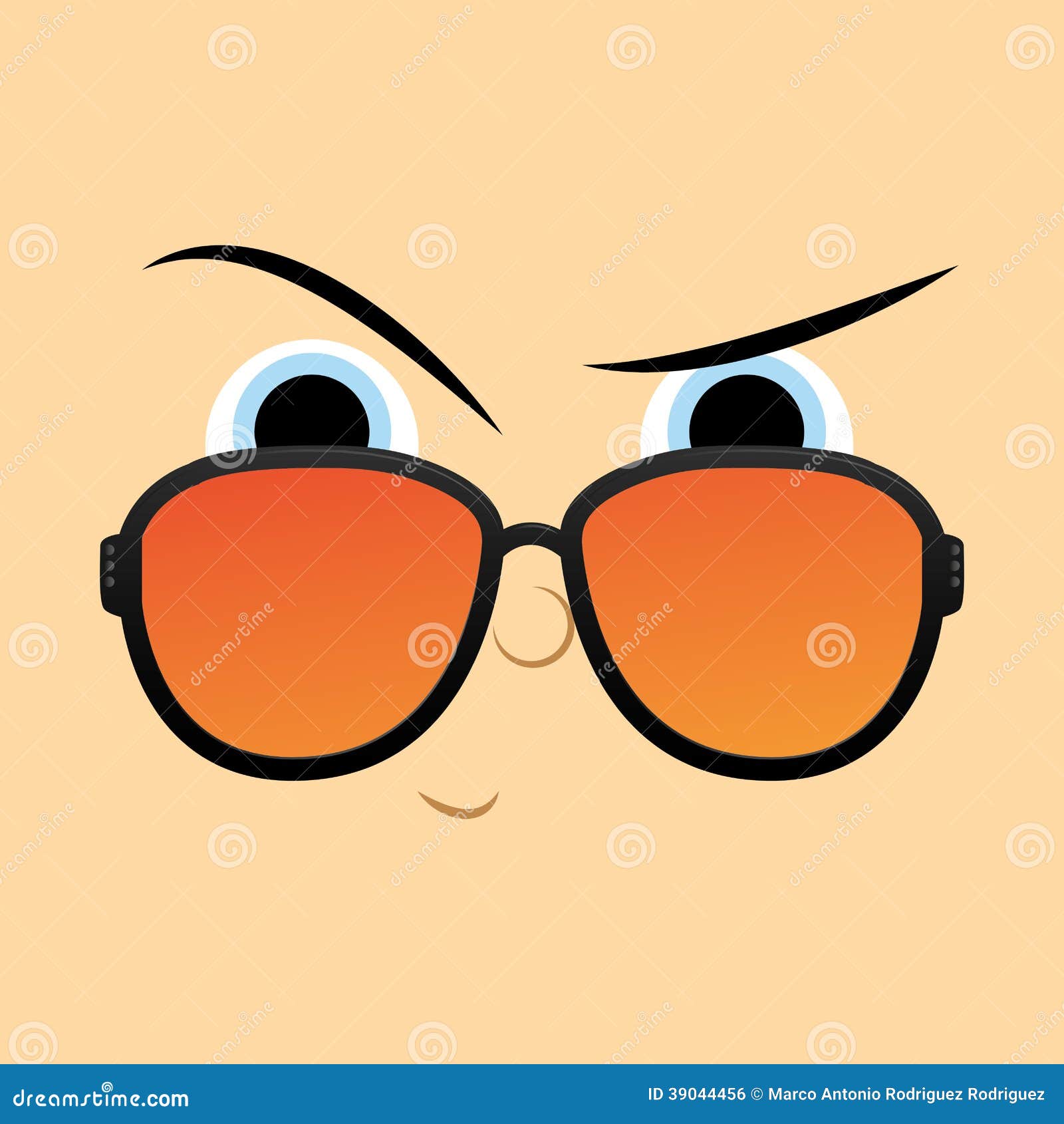 Funny Cartoon Character Face Illustration Editable Stock Vector ...