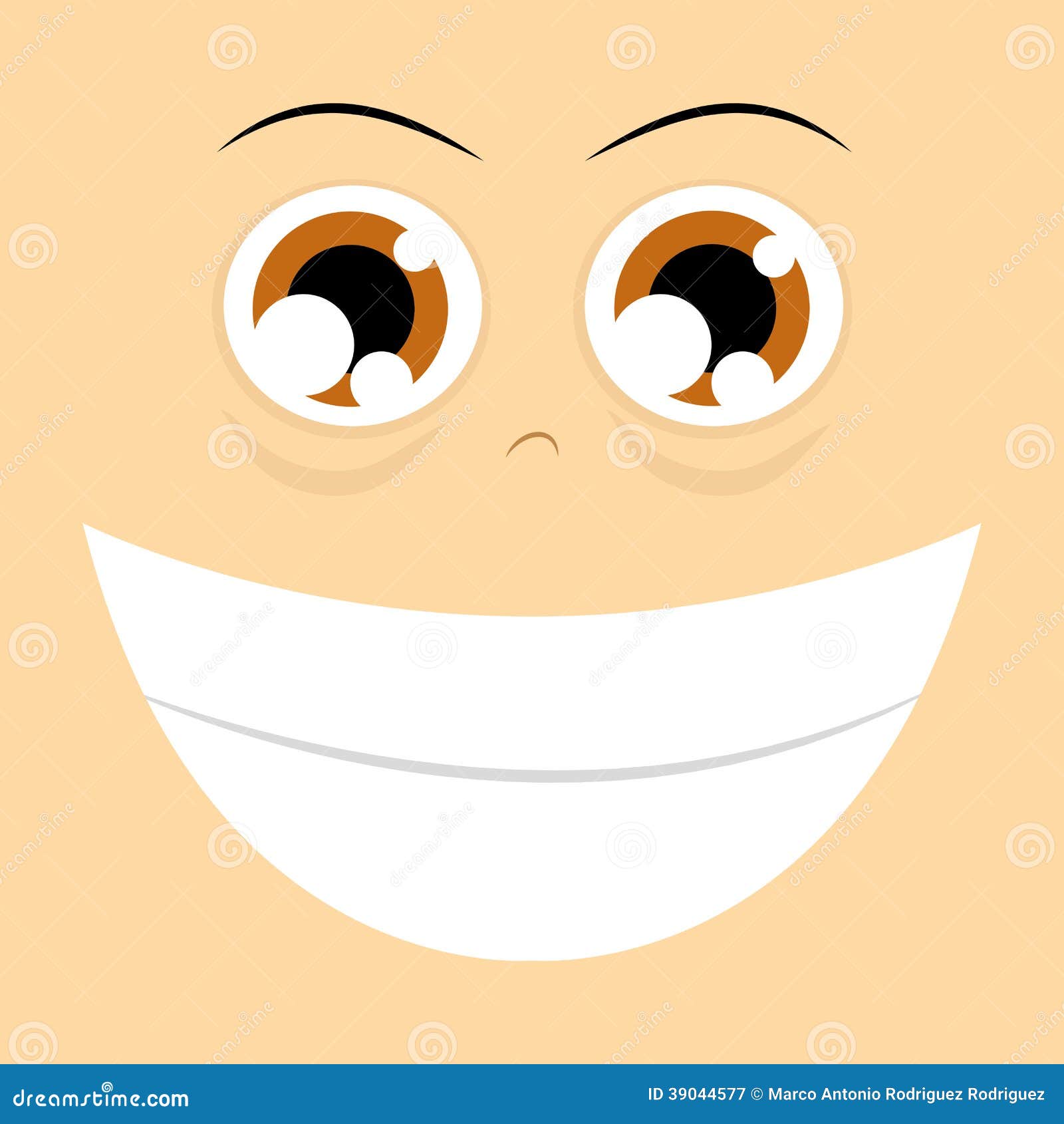 Funny Cartoon Character Face Illustration Editable Stock Vector ...