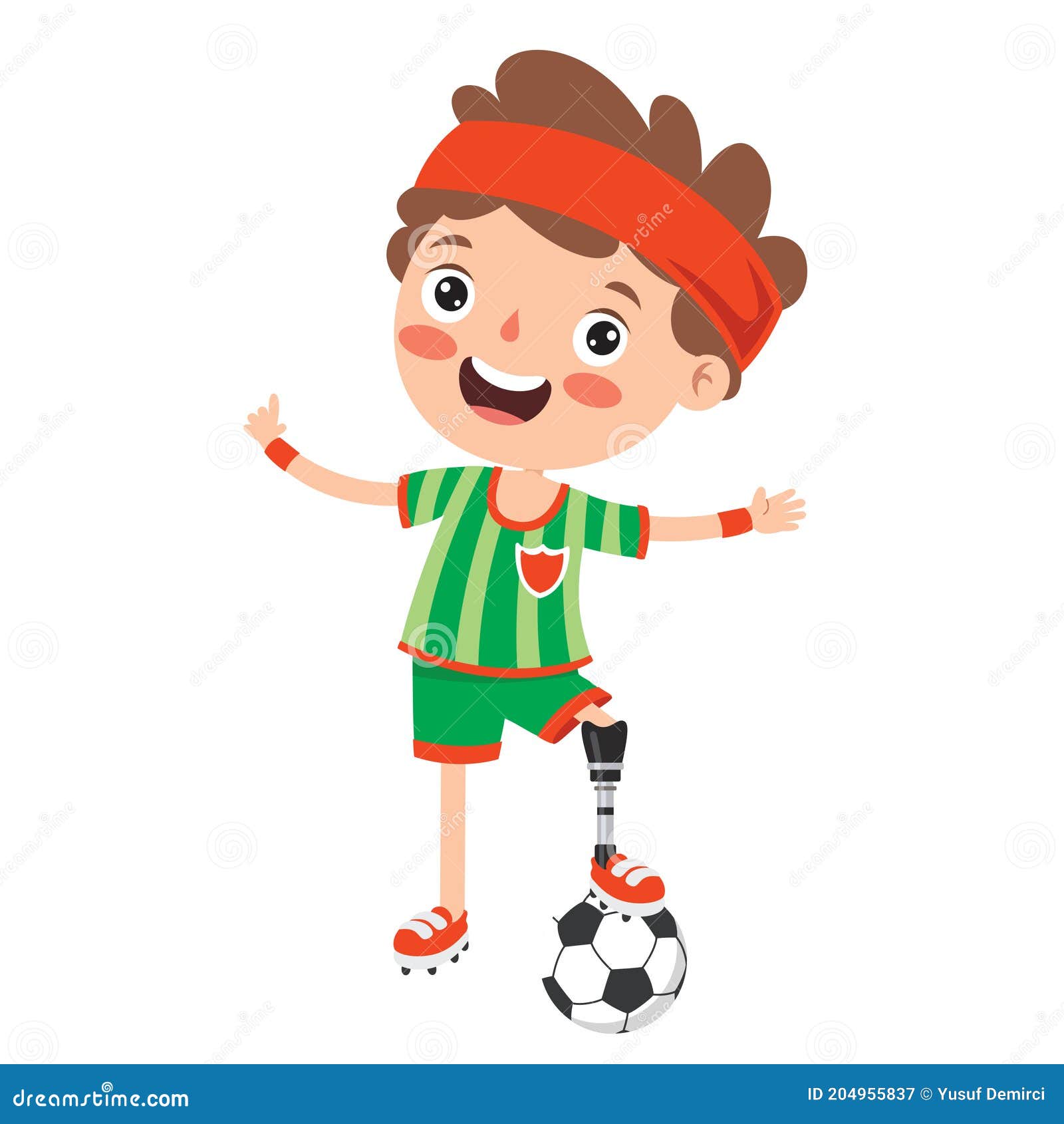 Funny Cartoon Character Using Prosthesis Stock Vector - Illustration of ...