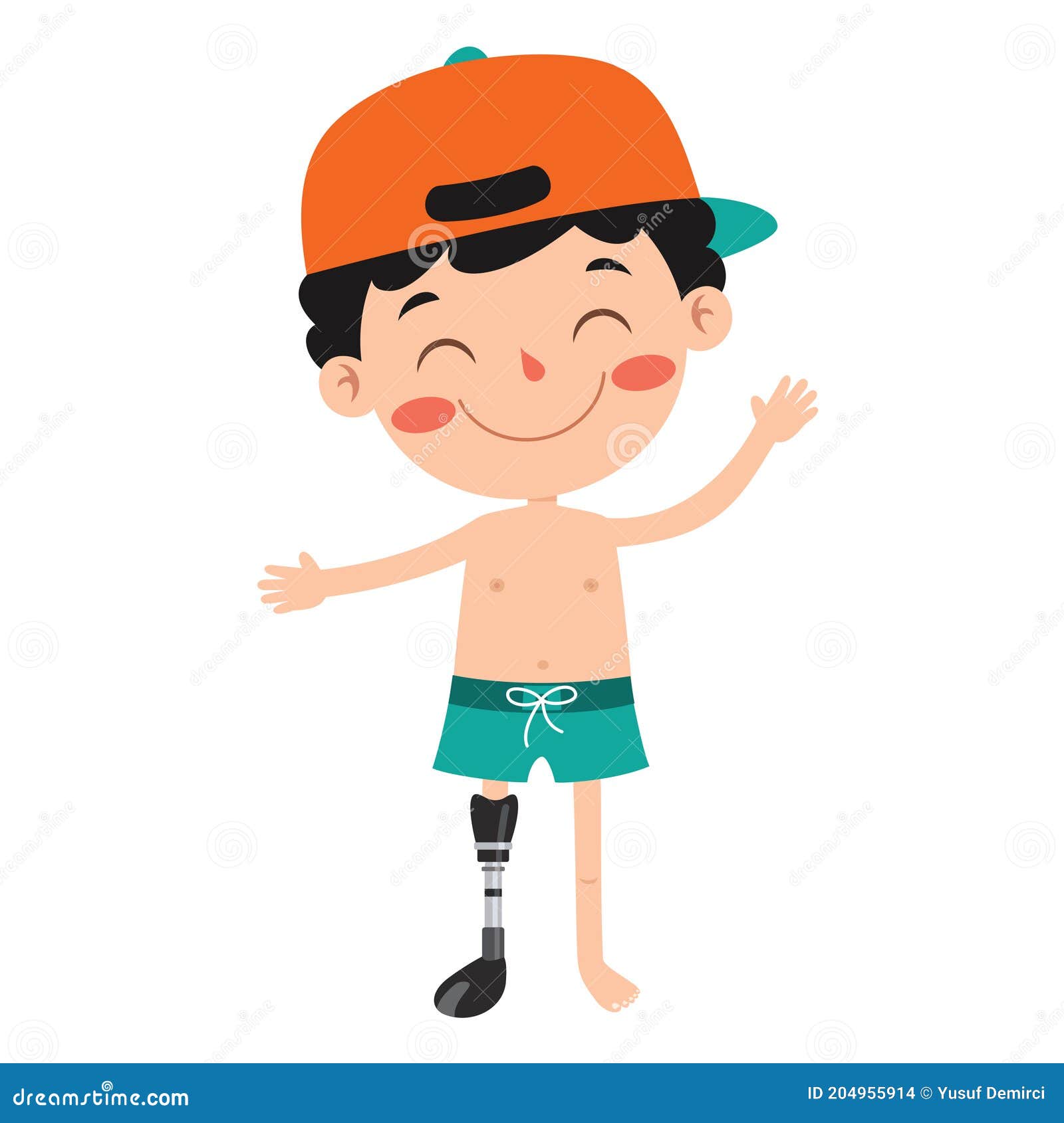 Funny Cartoon Character Using Prosthesis Stock Vector - Illustration of ...