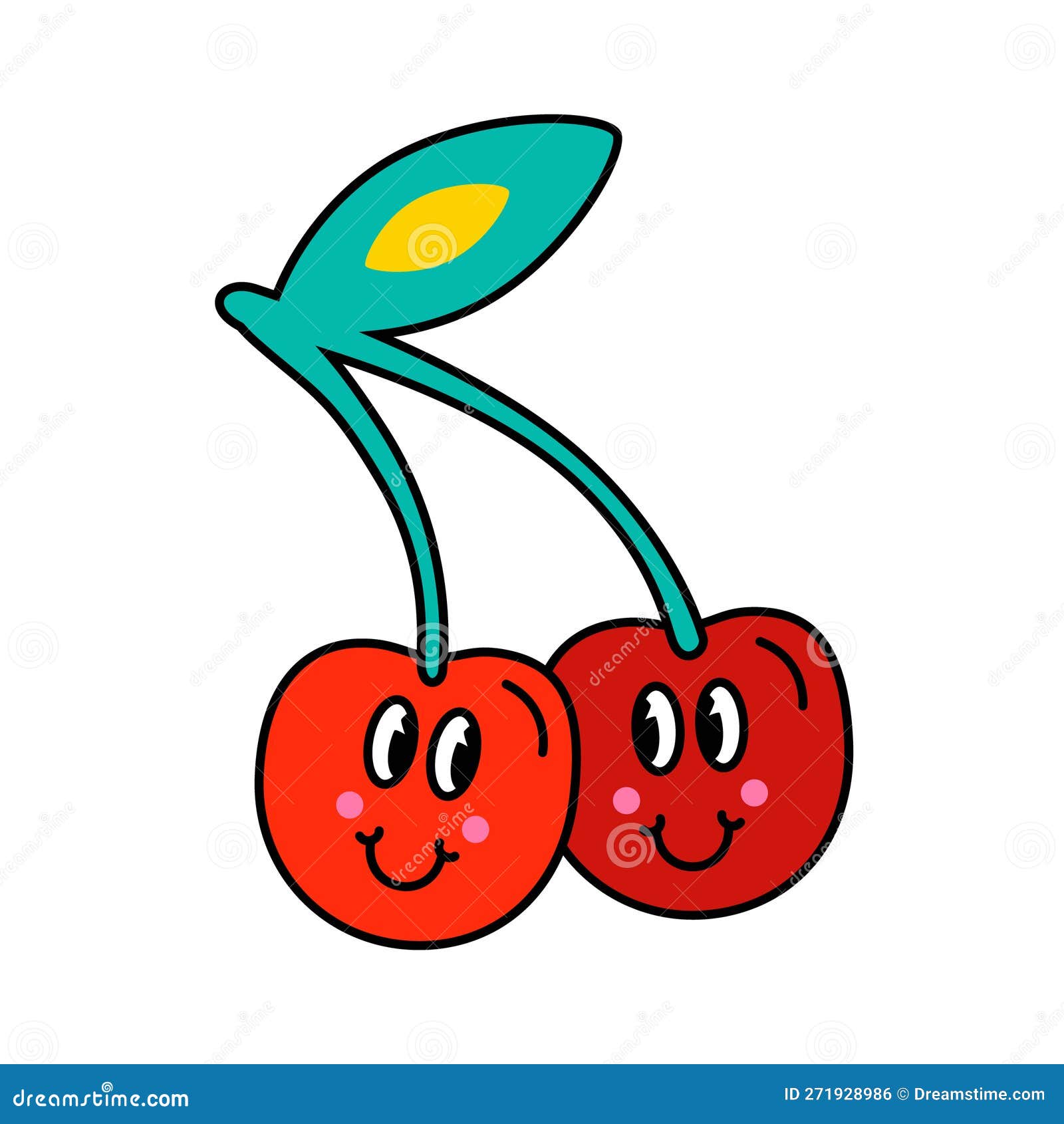 Vector Illustration of Cherry with Faces Stock Vector - Illustration of ...
