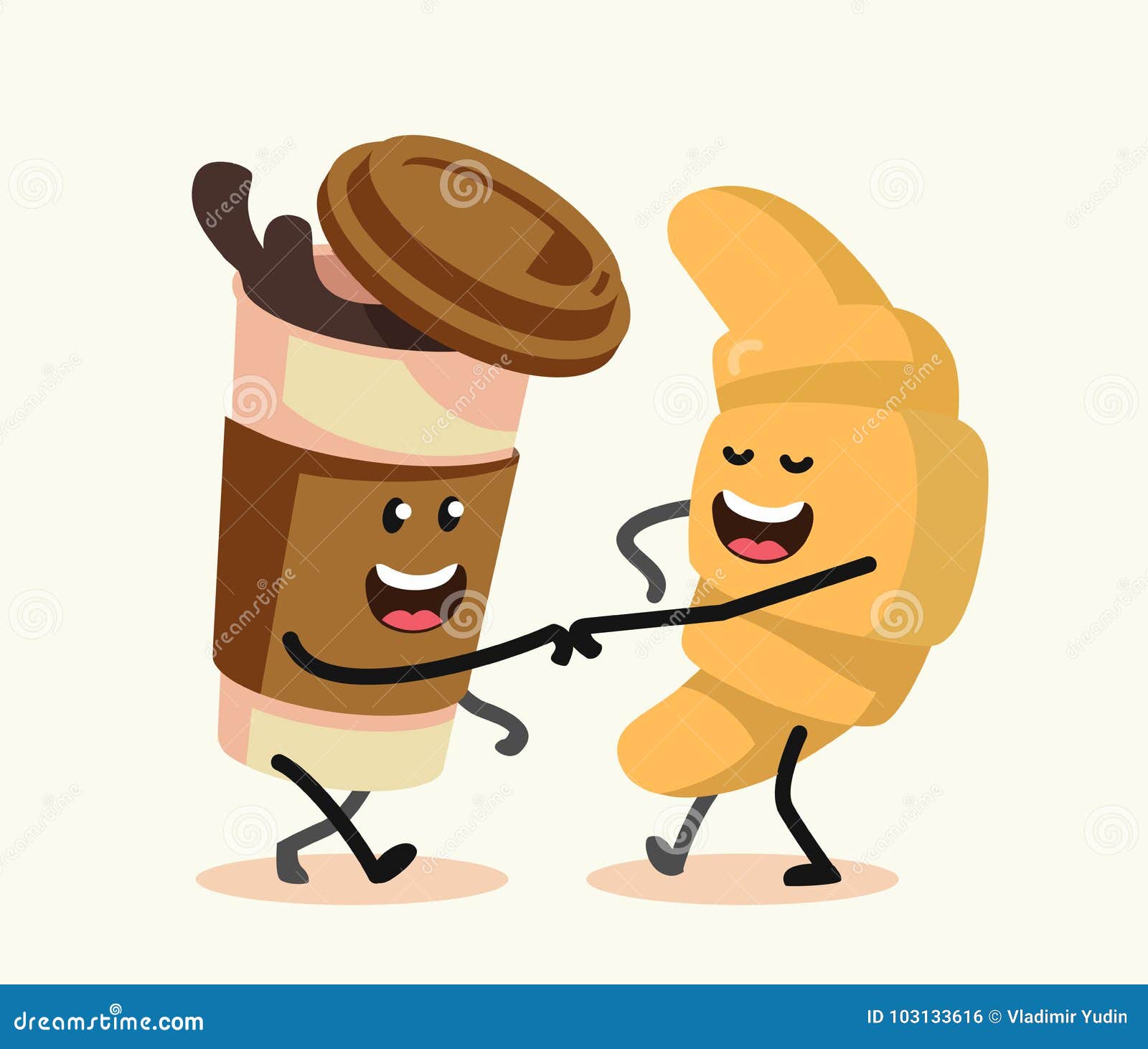 Funny Cartoon Characters Coffee and Croissant. Stock Vector ... Funny Cartoon Characters Coffee and Croissant. Stock Vector ...