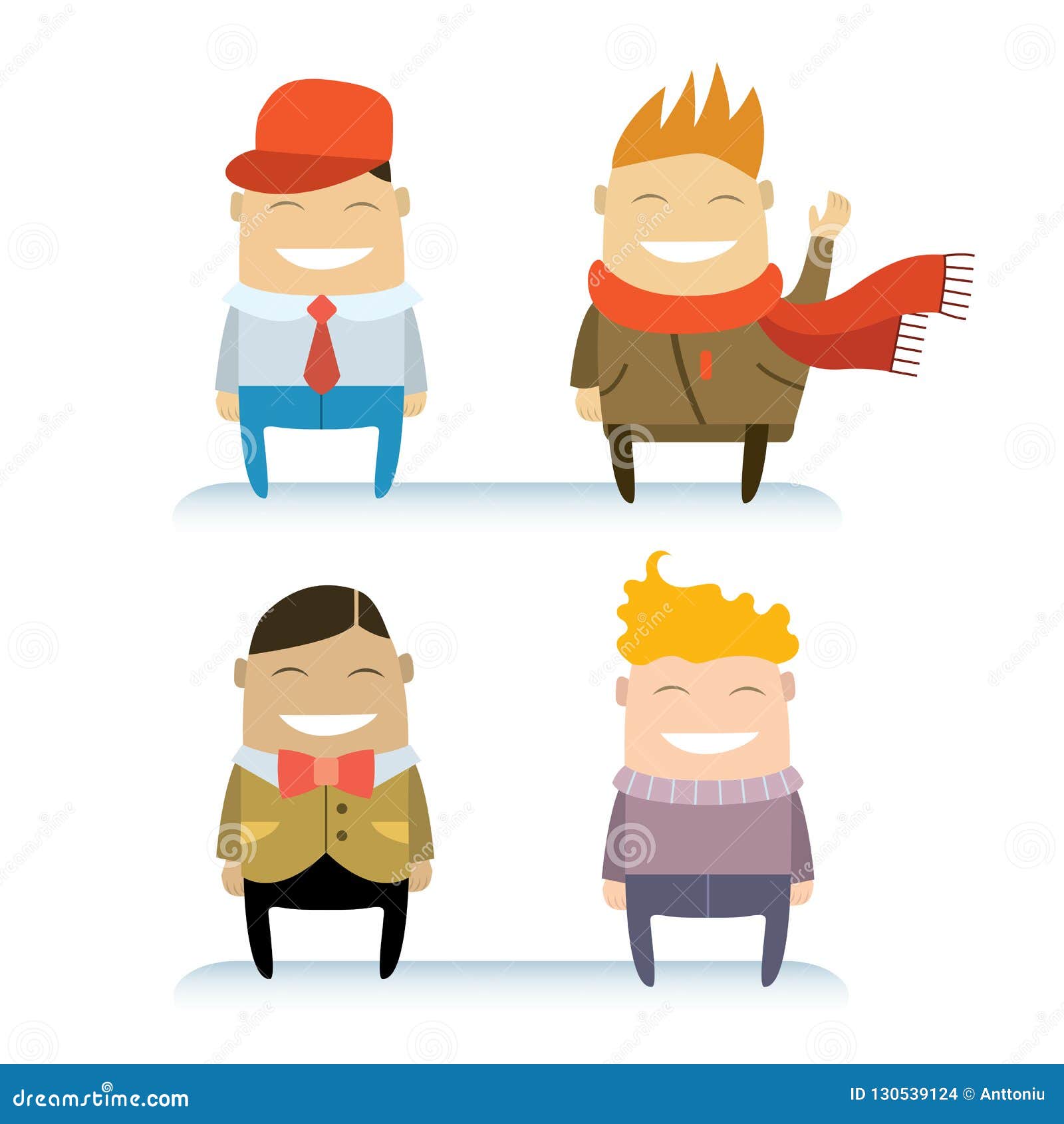 Funny Cartoon Characters Set Isolated on White Background. Stock ...