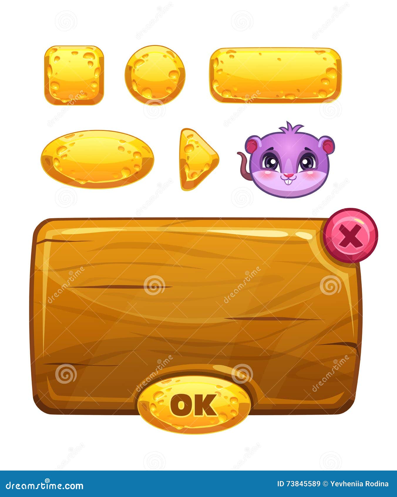 Funny Cartoon Cheese User Interface Stock Vector - Illustration of ...