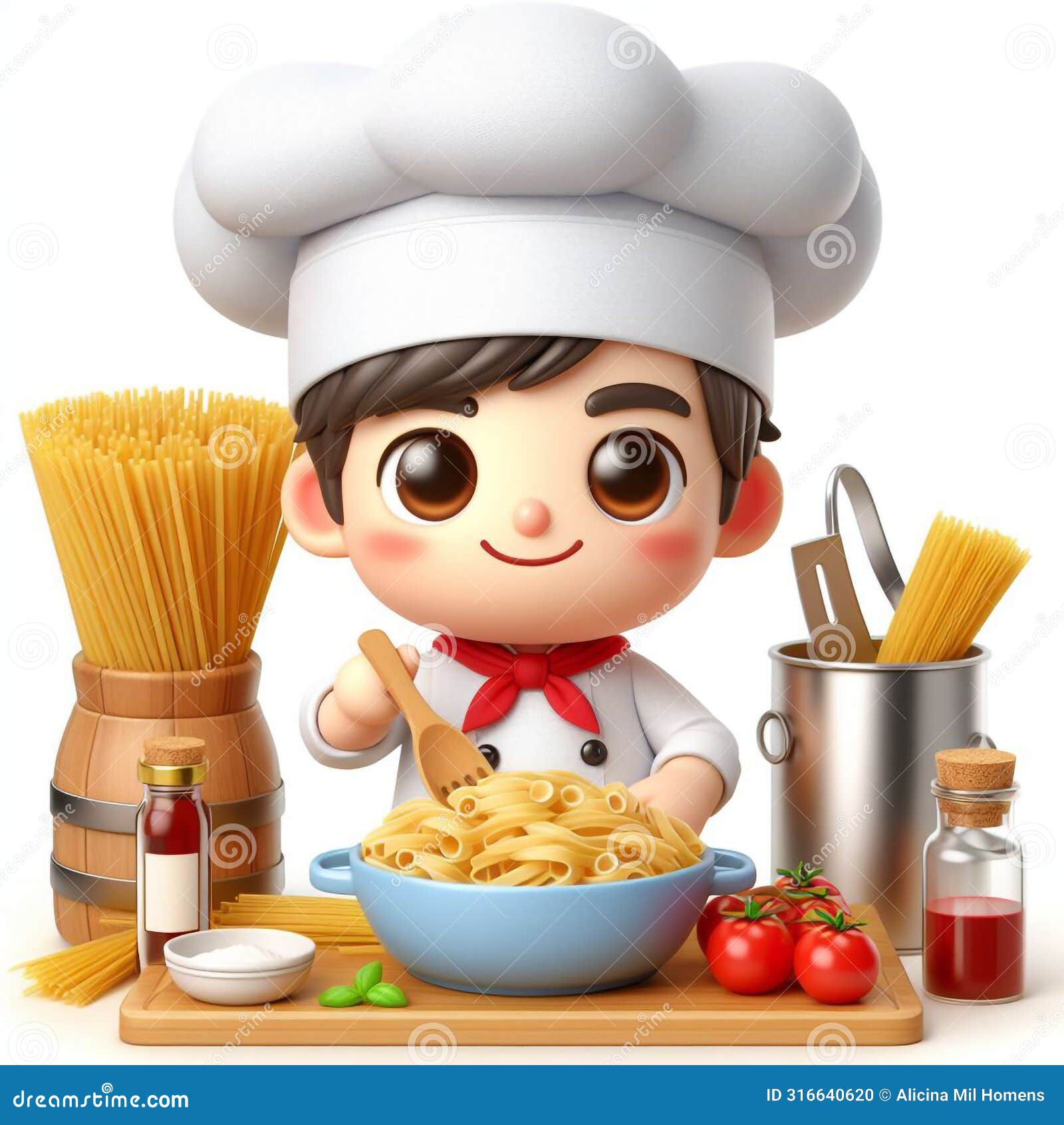 Funny Cartoon of Chef Cooking Stock Illustration - Illustration of ...