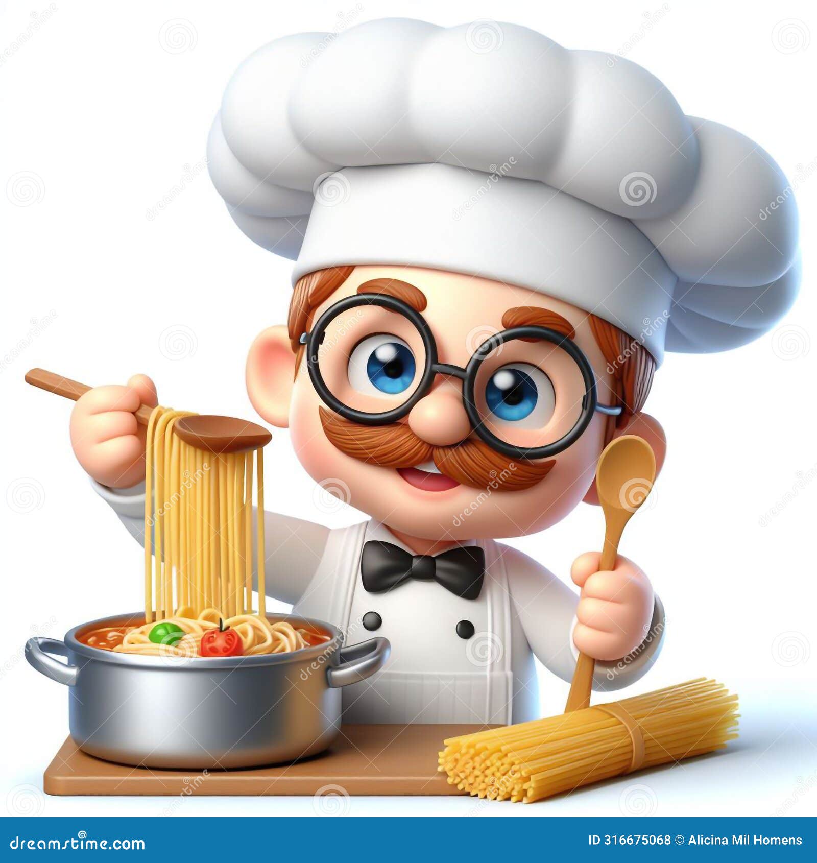 Funny Cartoon of Chef Cooking Stock Illustration - Illustration of ...