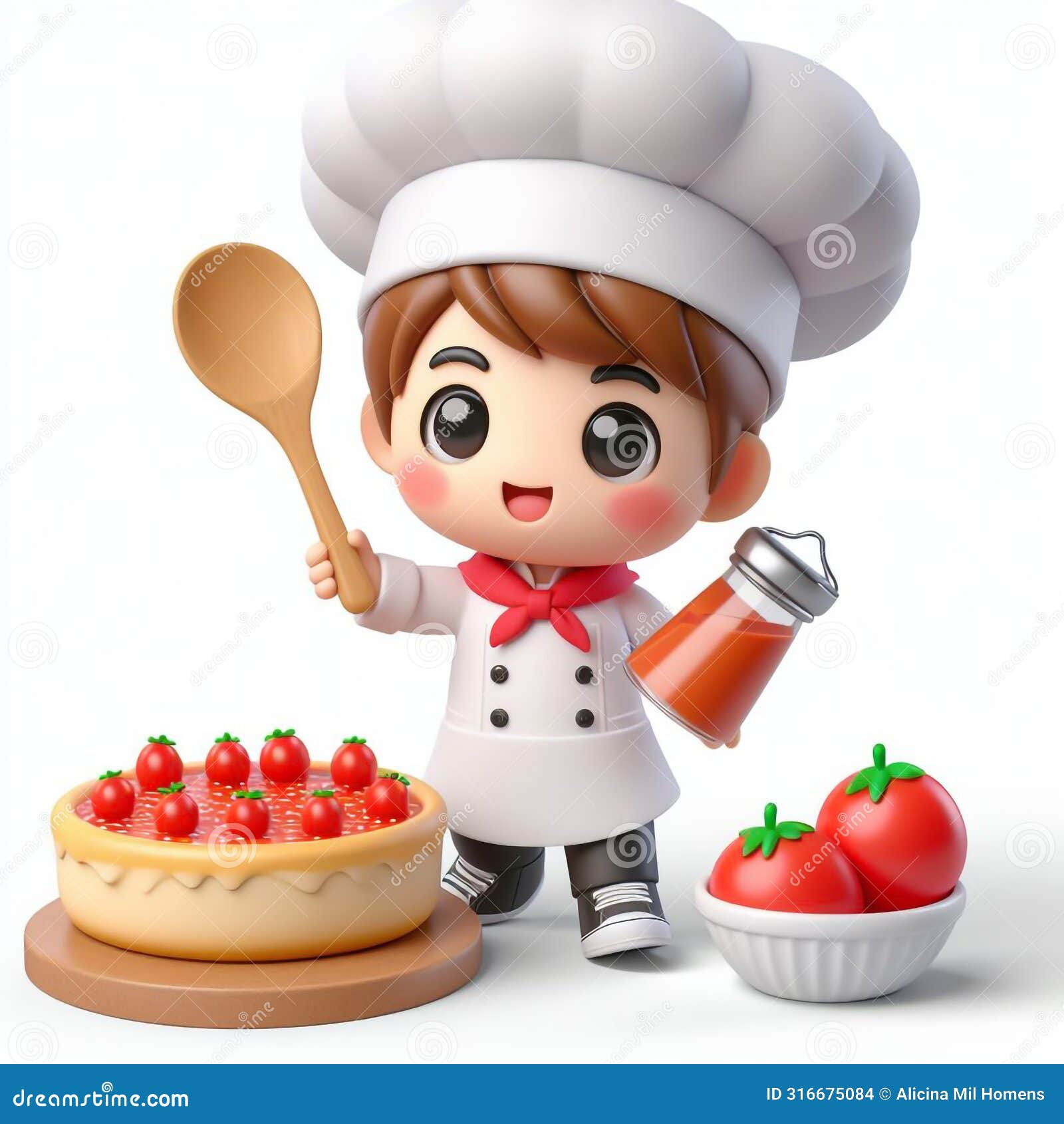 Funny Cartoon of Chef Cooking Stock Illustration - Illustration of ...