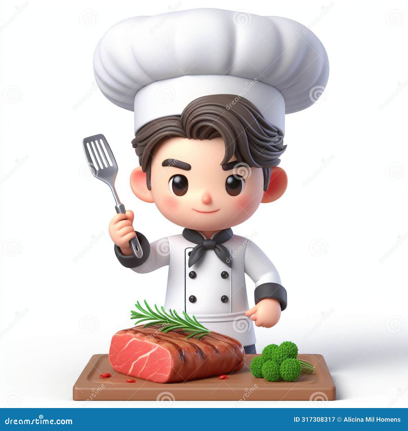 Funny Cartoon of Chef Cooking Stock Illustration - Illustration of meal ...