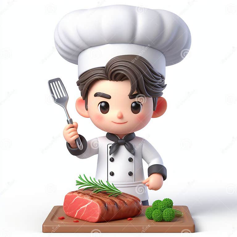 Funny Cartoon of Chef Cooking Stock Illustration - Illustration of meal ...