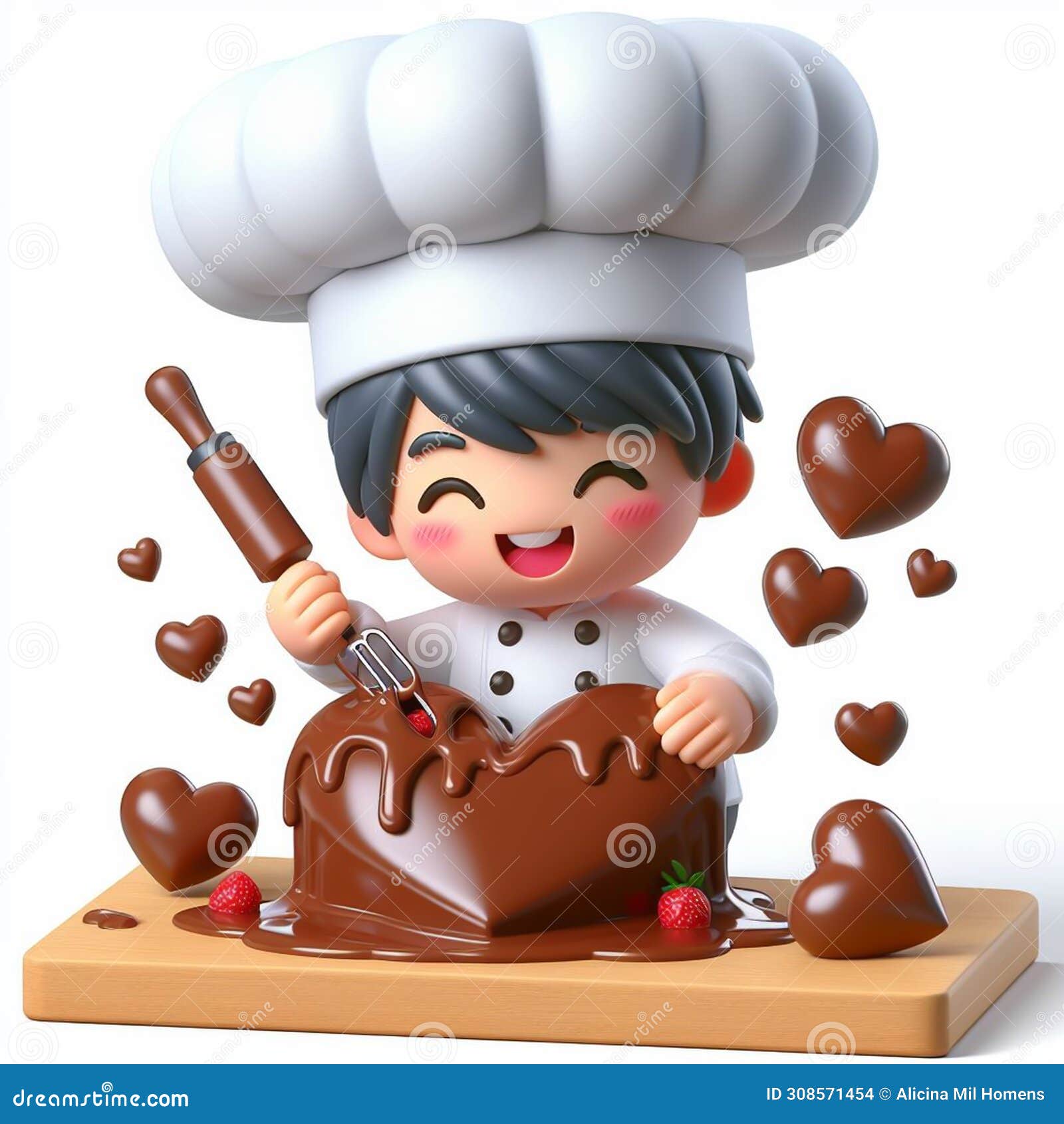 Funny Cartoon of Chef Making Delicious Cakes. AI Generated Stock ...