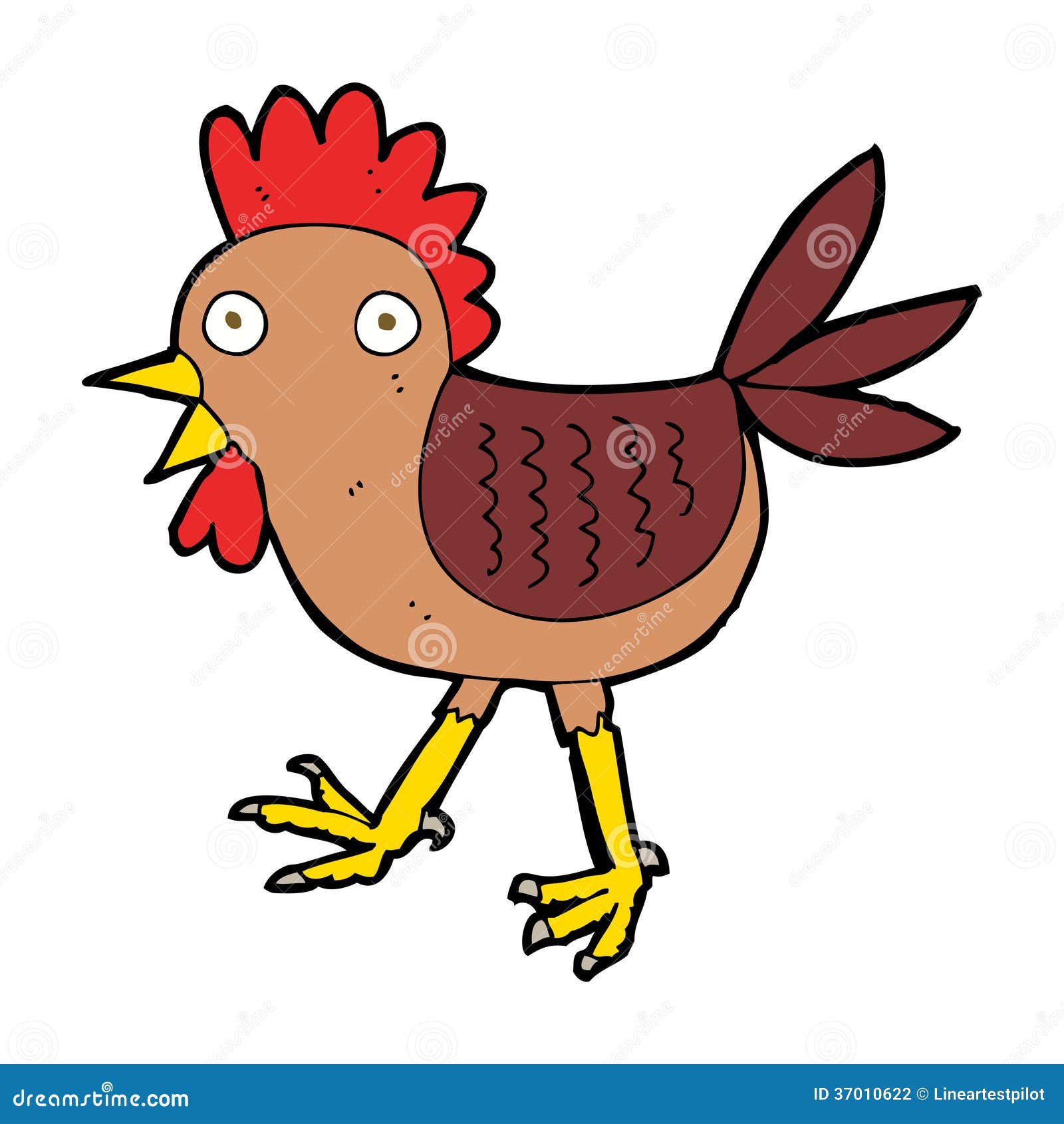 Funny cartoon chicken stock vector. Illustration of retro - 37010622