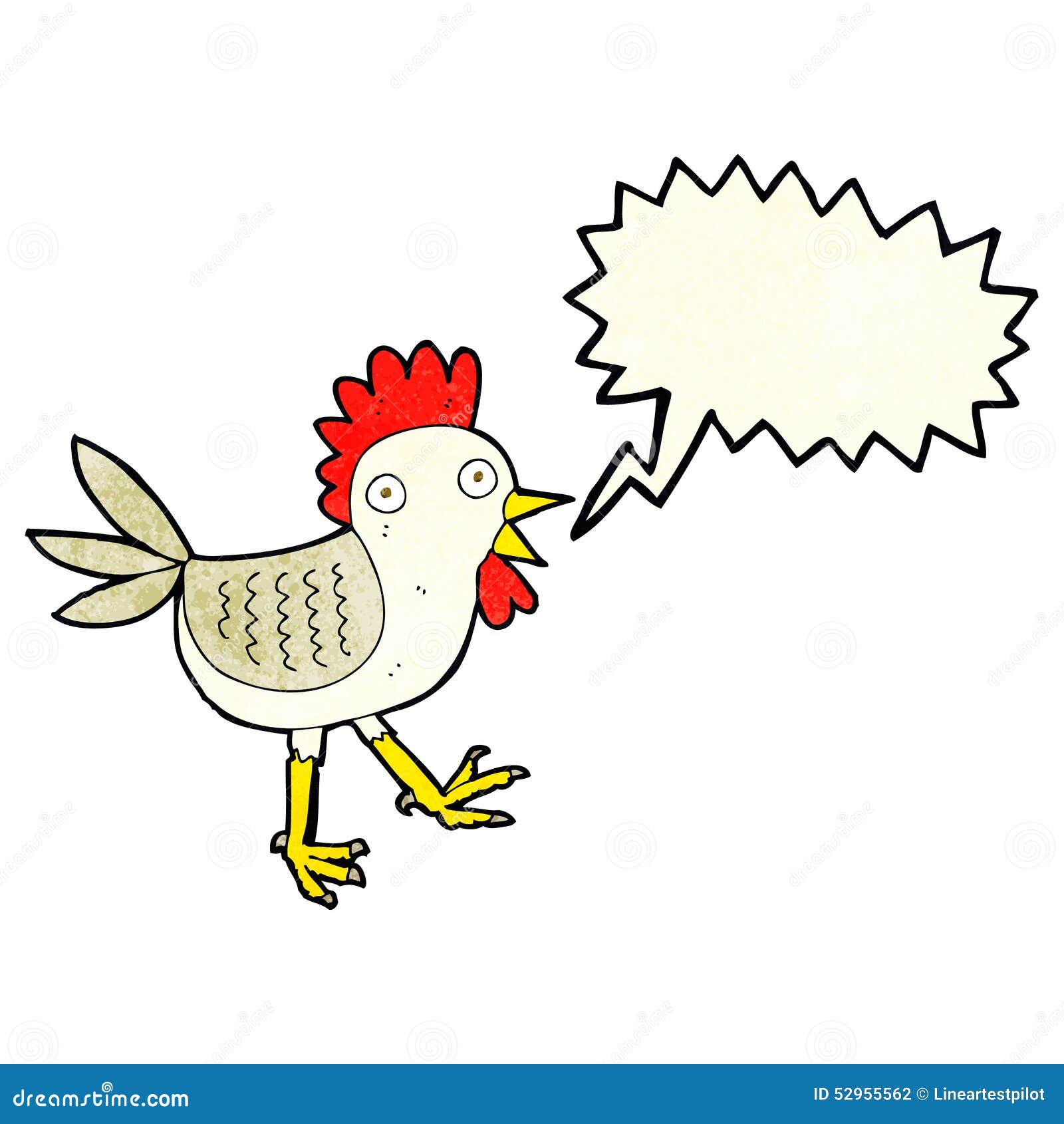 Funny Cartoon Chicken with Speech Bubble Stock Illustration ...