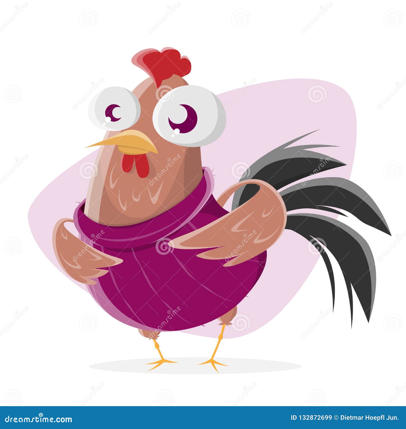 Funny Cartoon Chicken with Sweater Stock Vector - Illustration of farm ...