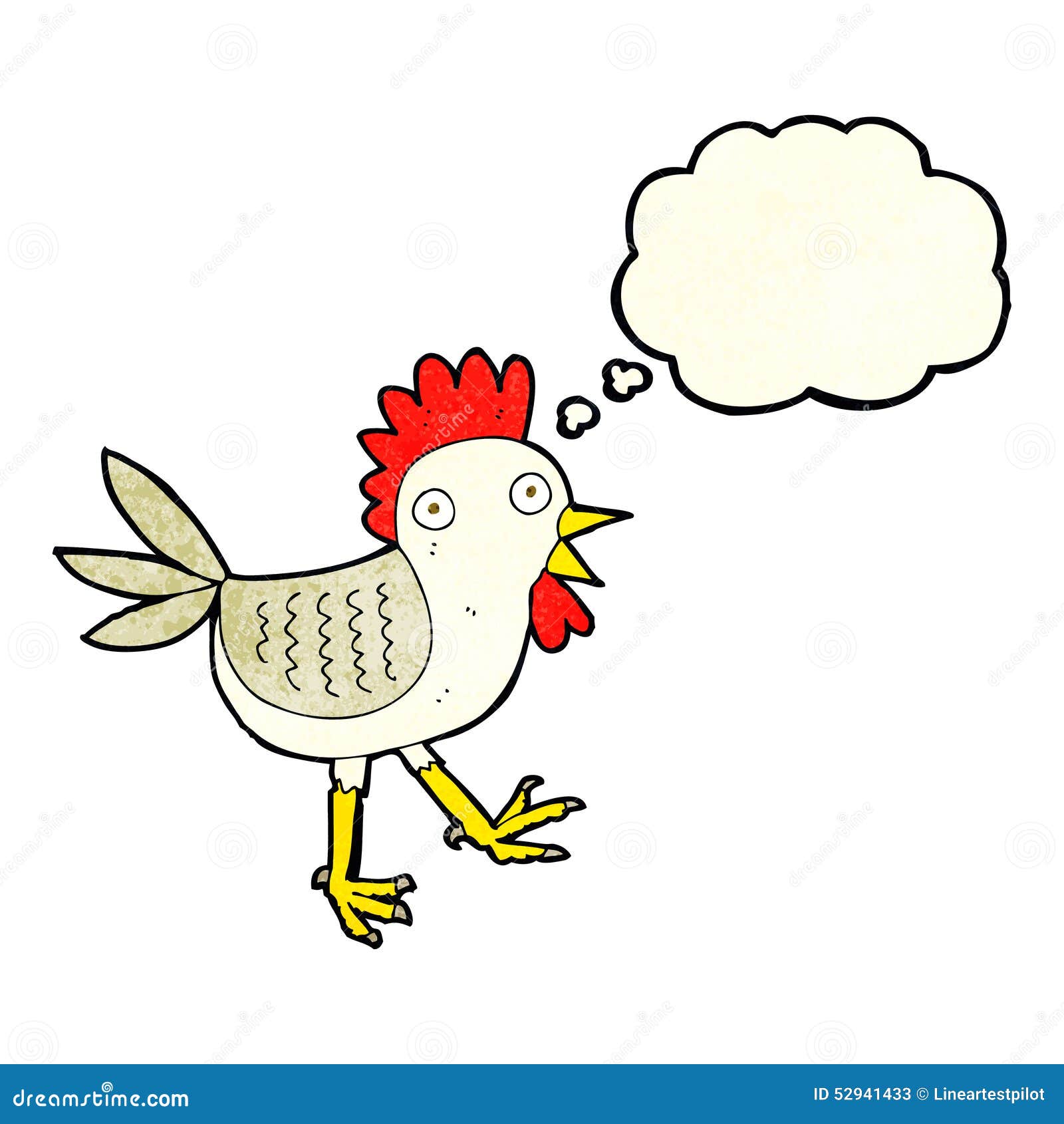 Funny Cartoon Chicken with Thought Bubble Stock Illustration ...