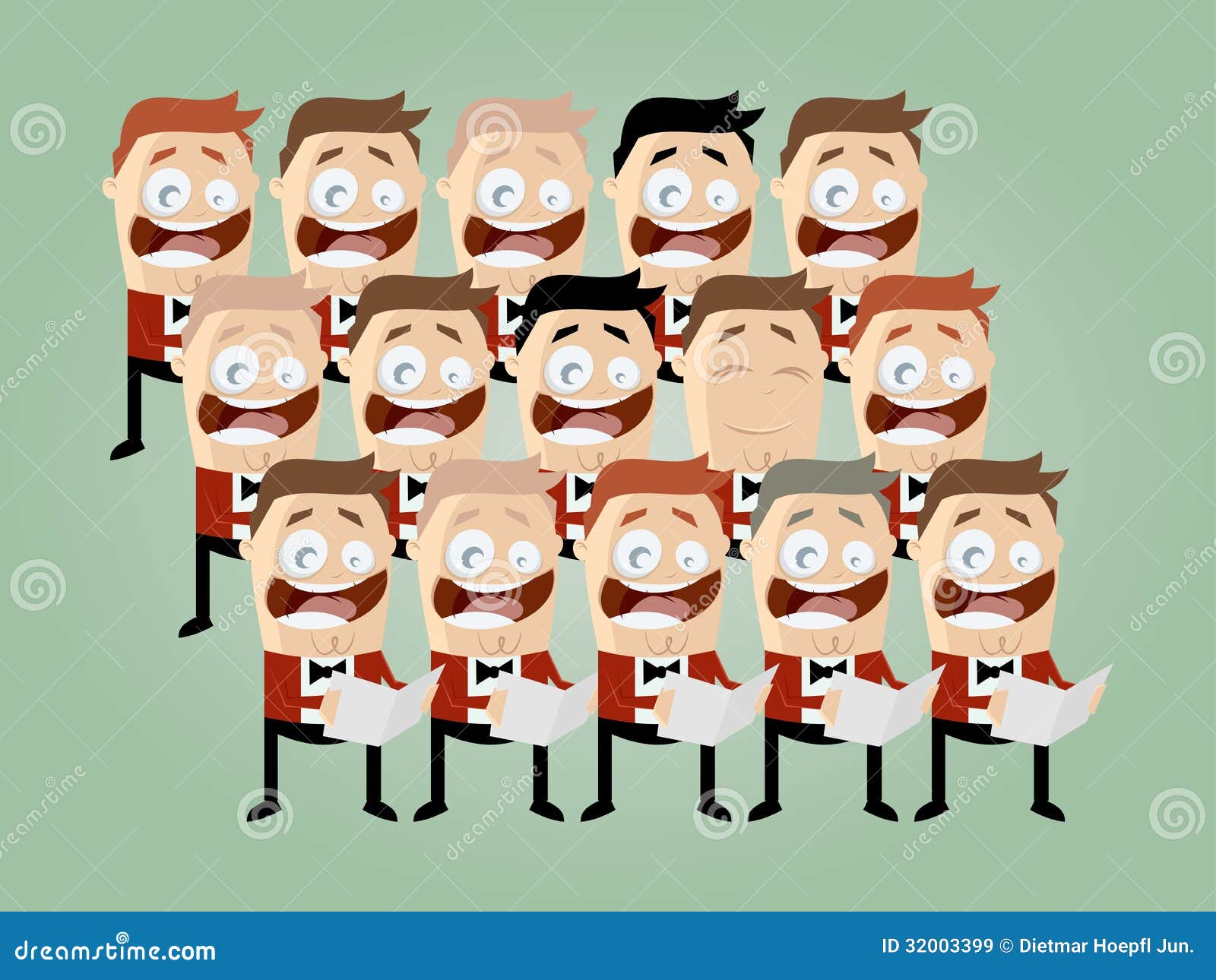 Funny cartoon choir stock vector. Illustration of clipart - 32003399
