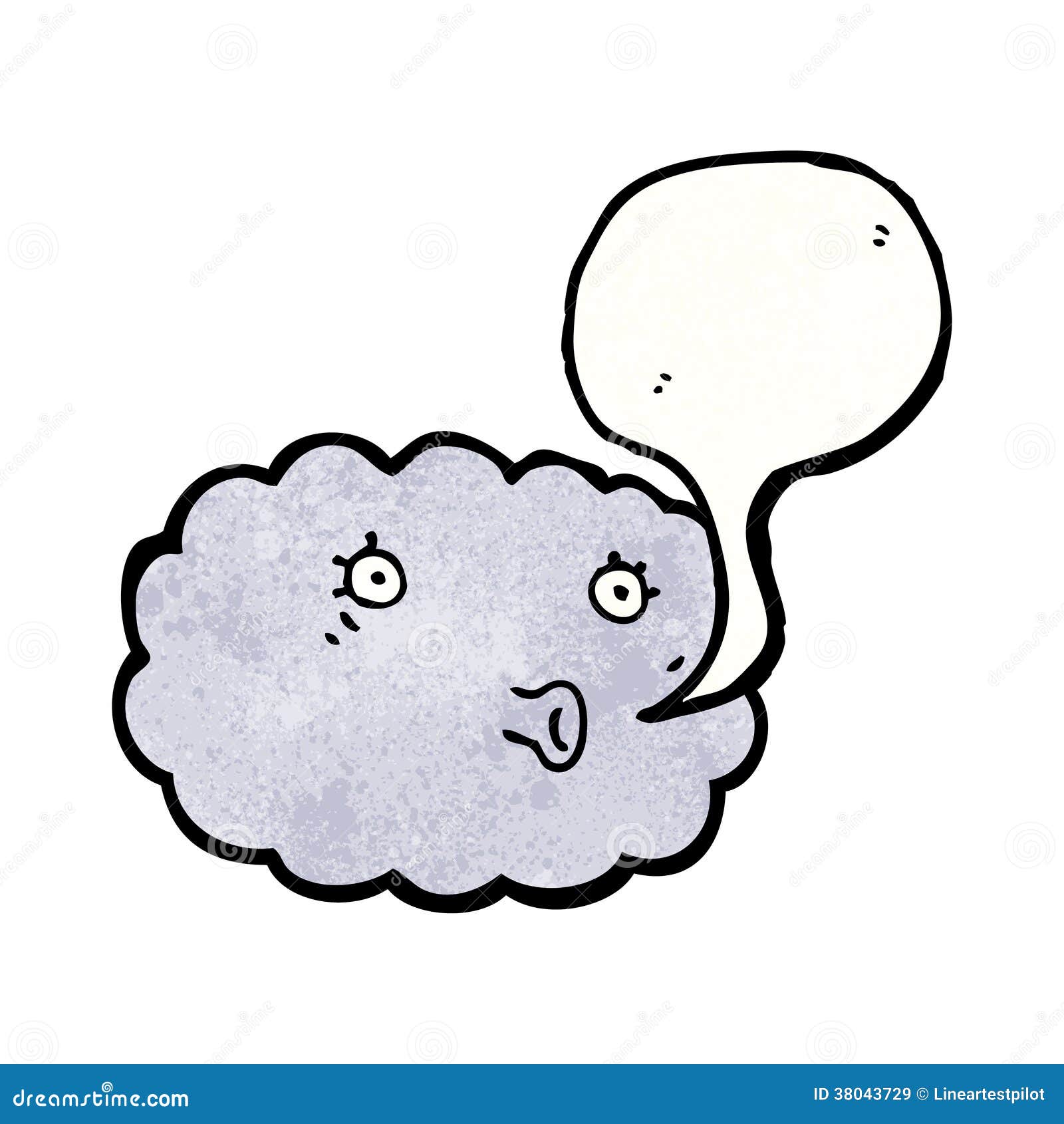 Funny Cartoon Cloud with Speech Bubble Stock Vector - Illustration of ...
