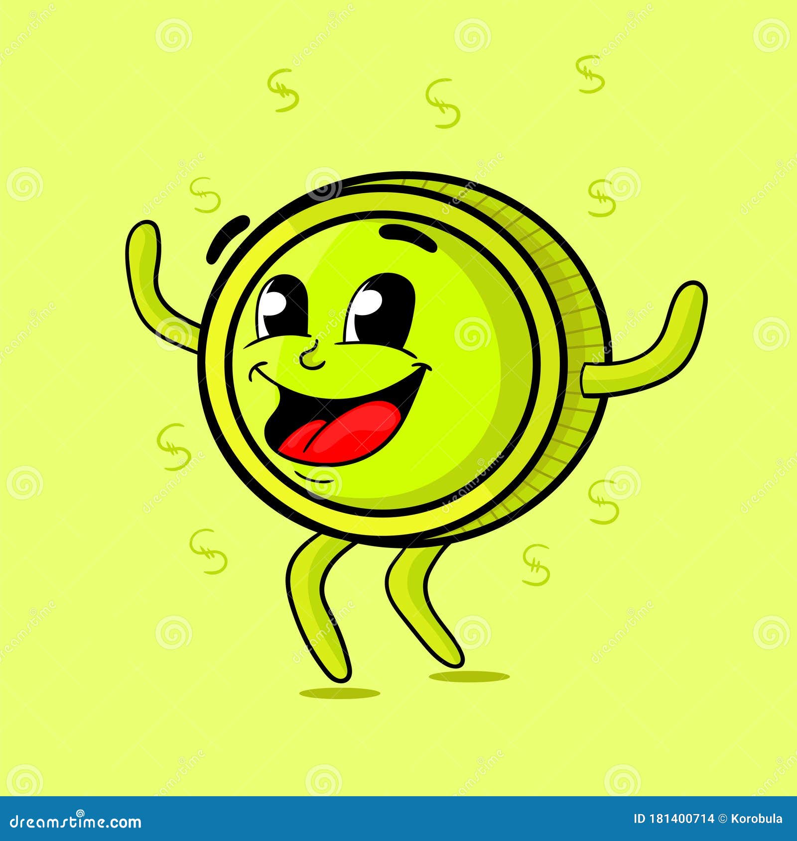 Funny Cartoon Coin Design Character.vector Illustration Stock Vector ...