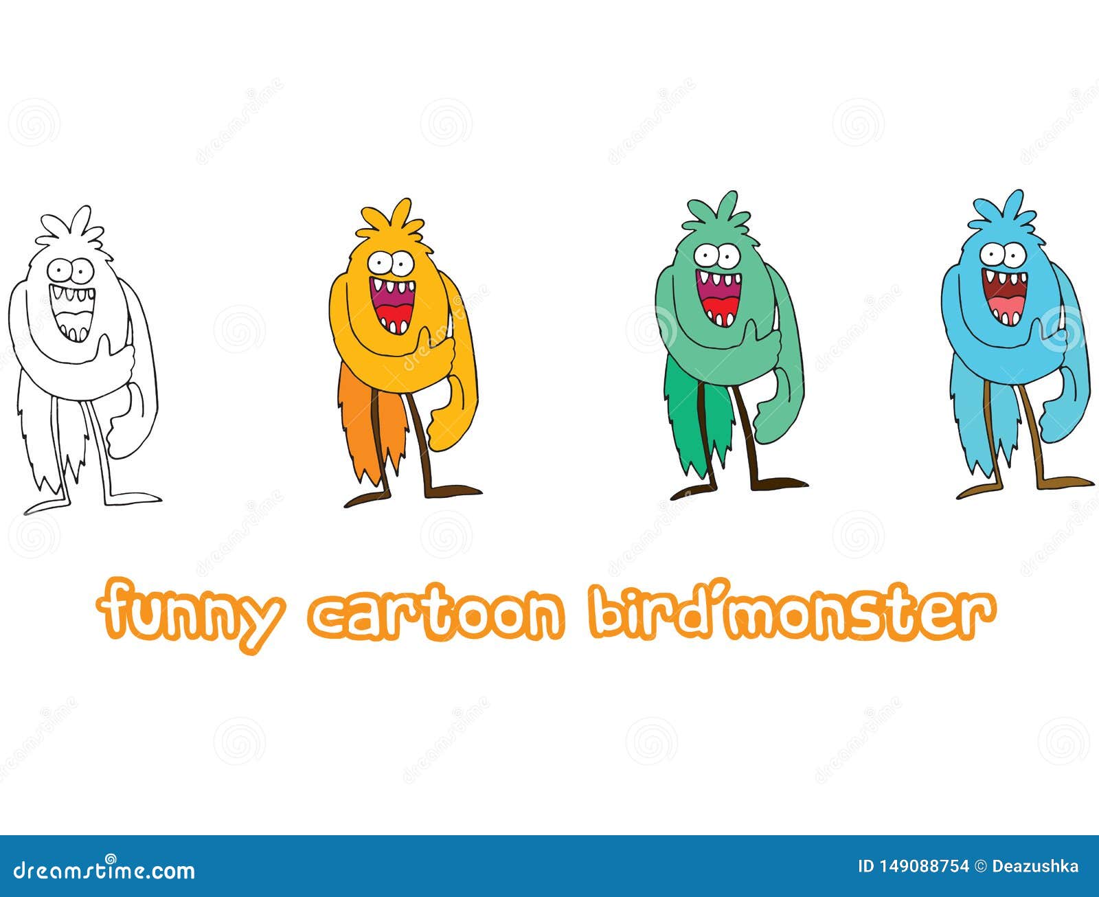 Monster Bird Cartoon Vector | CartoonDealer.com #64390067