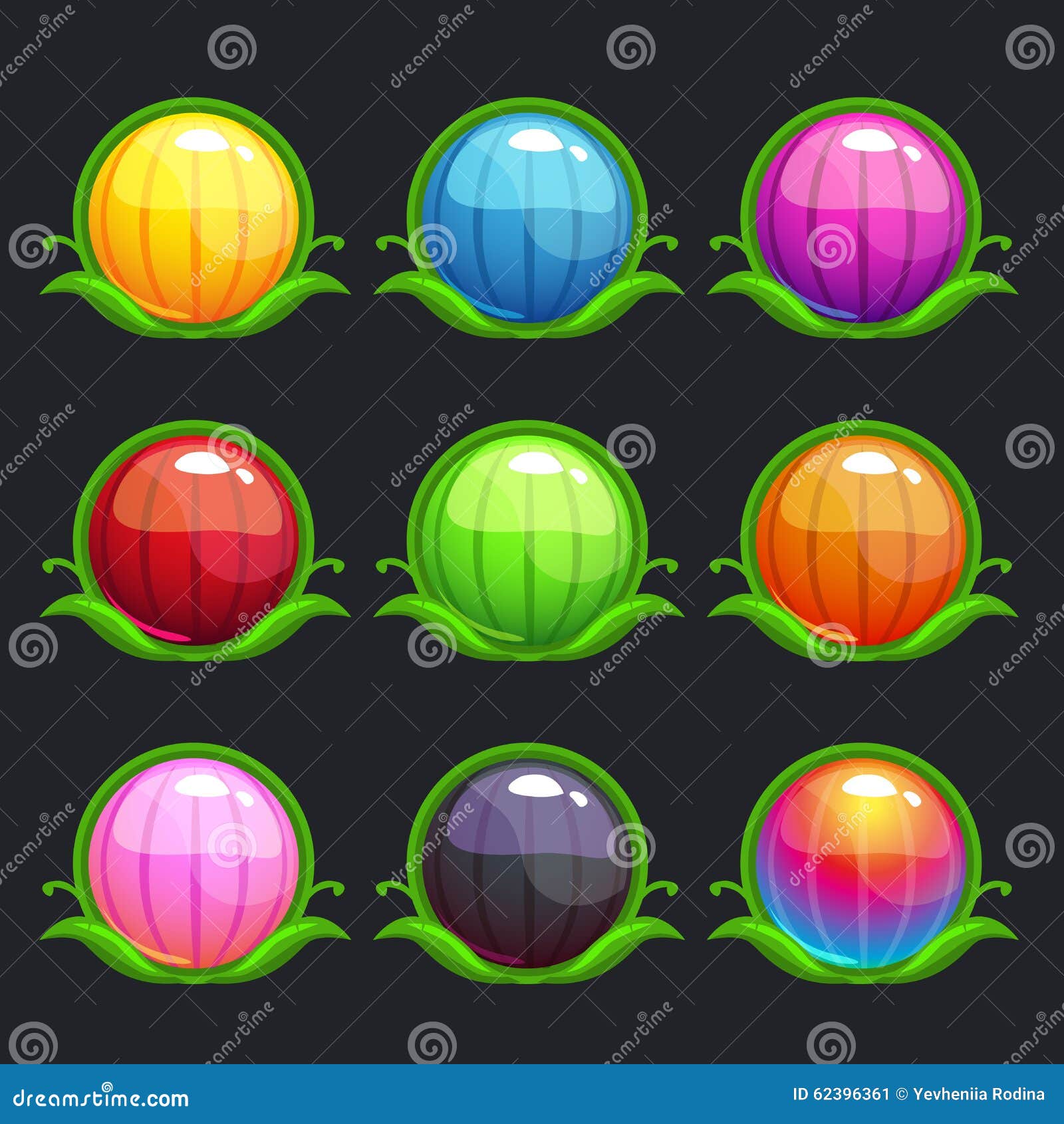 Round Buttons Isolated On Transparent Background Cartoon Vector ...