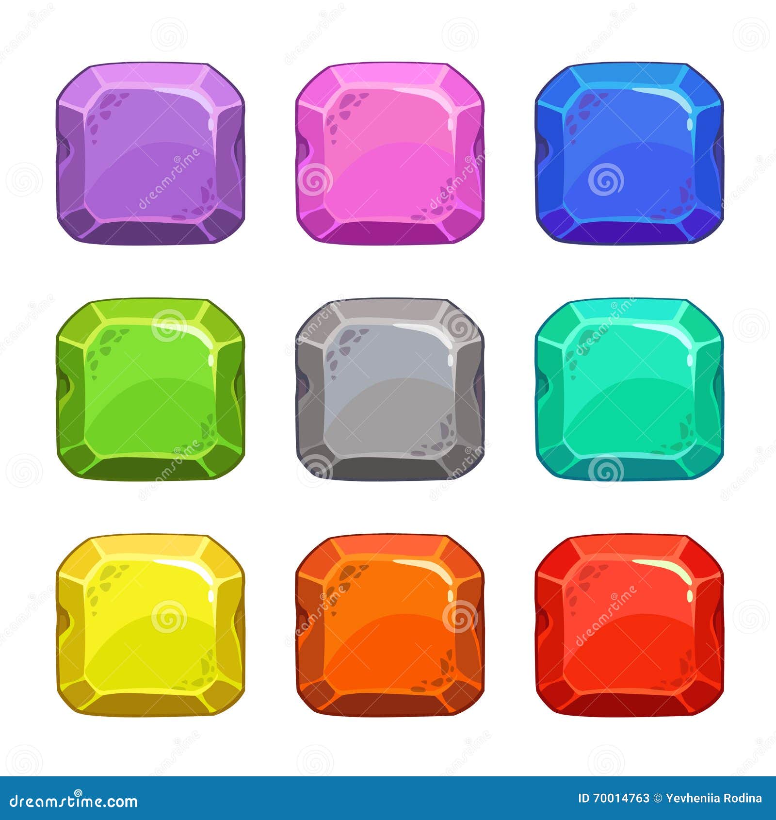 Funny Cartoon Colorful Square Vector Buttons Stock Vector ...