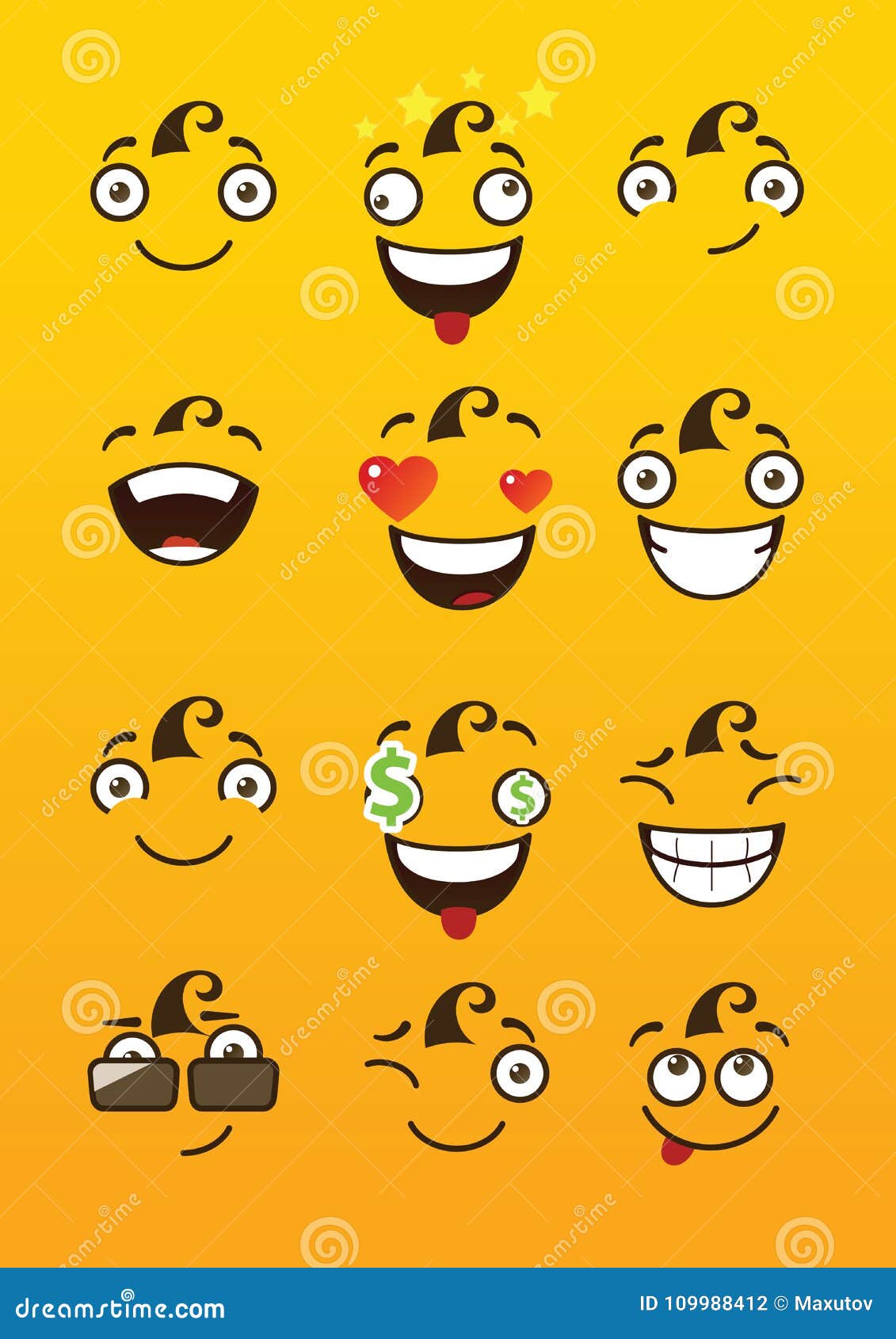 Comic Faces Cartoon Vector | CartoonDealer.com #59194343
