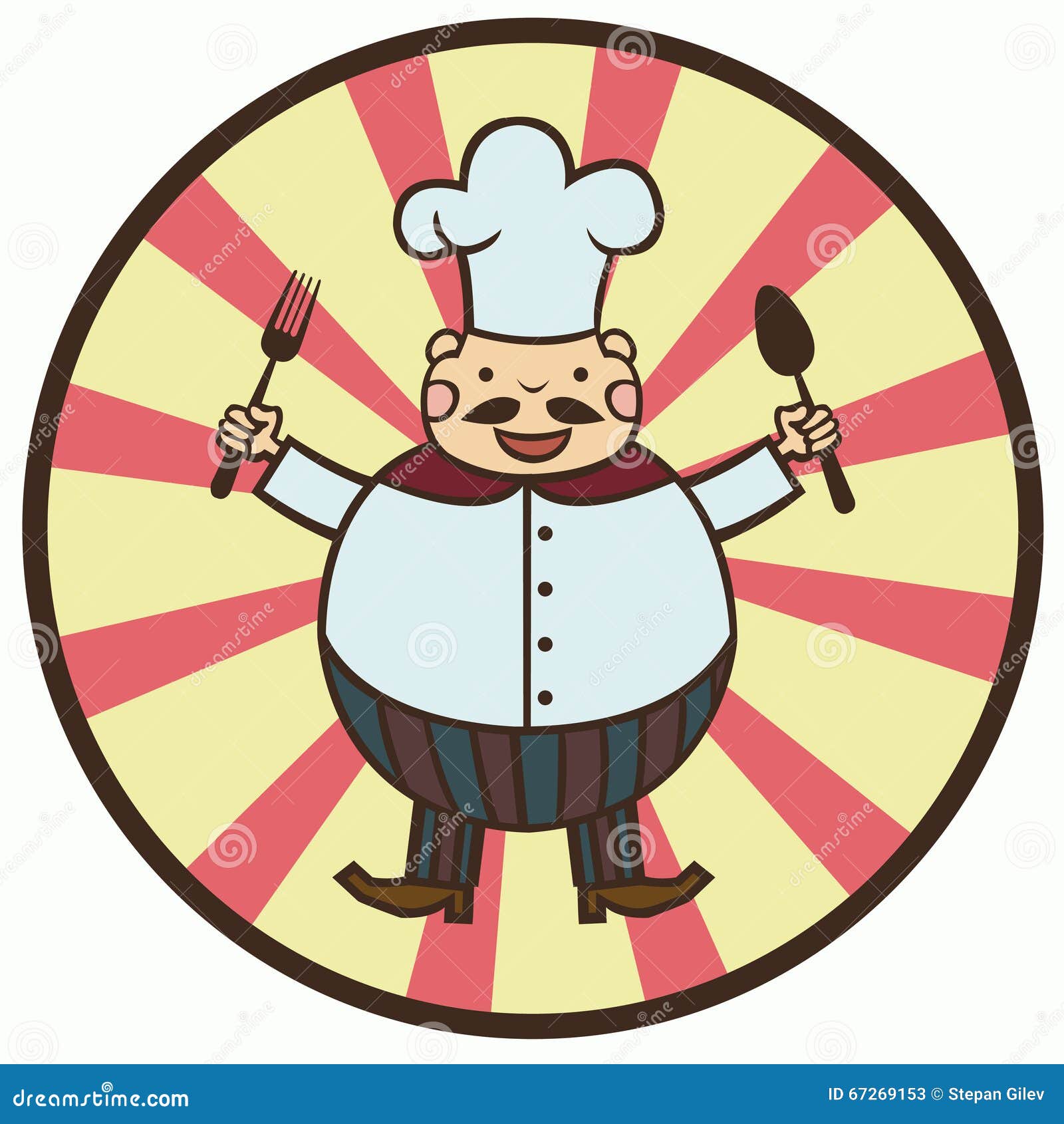 Funny cartoon cook stock vector. Illustration of occupation - 67269153