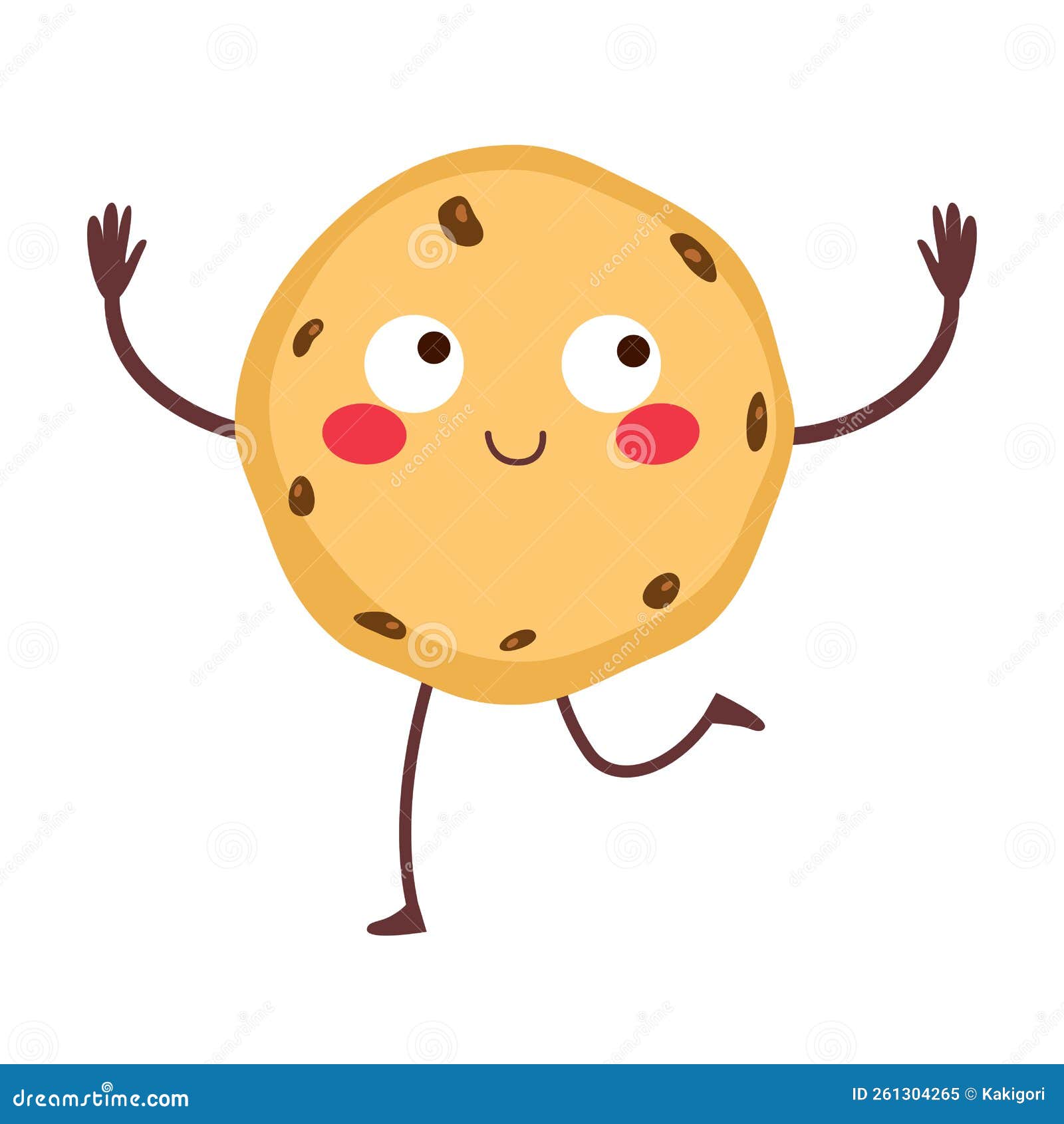 Funny Cartoon Cookie Character Stock Vector - Illustration of round ...