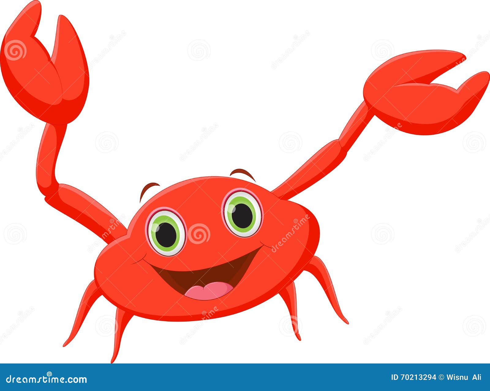 Funny cartoon crab stock vector. Illustration of fresh - 70213294