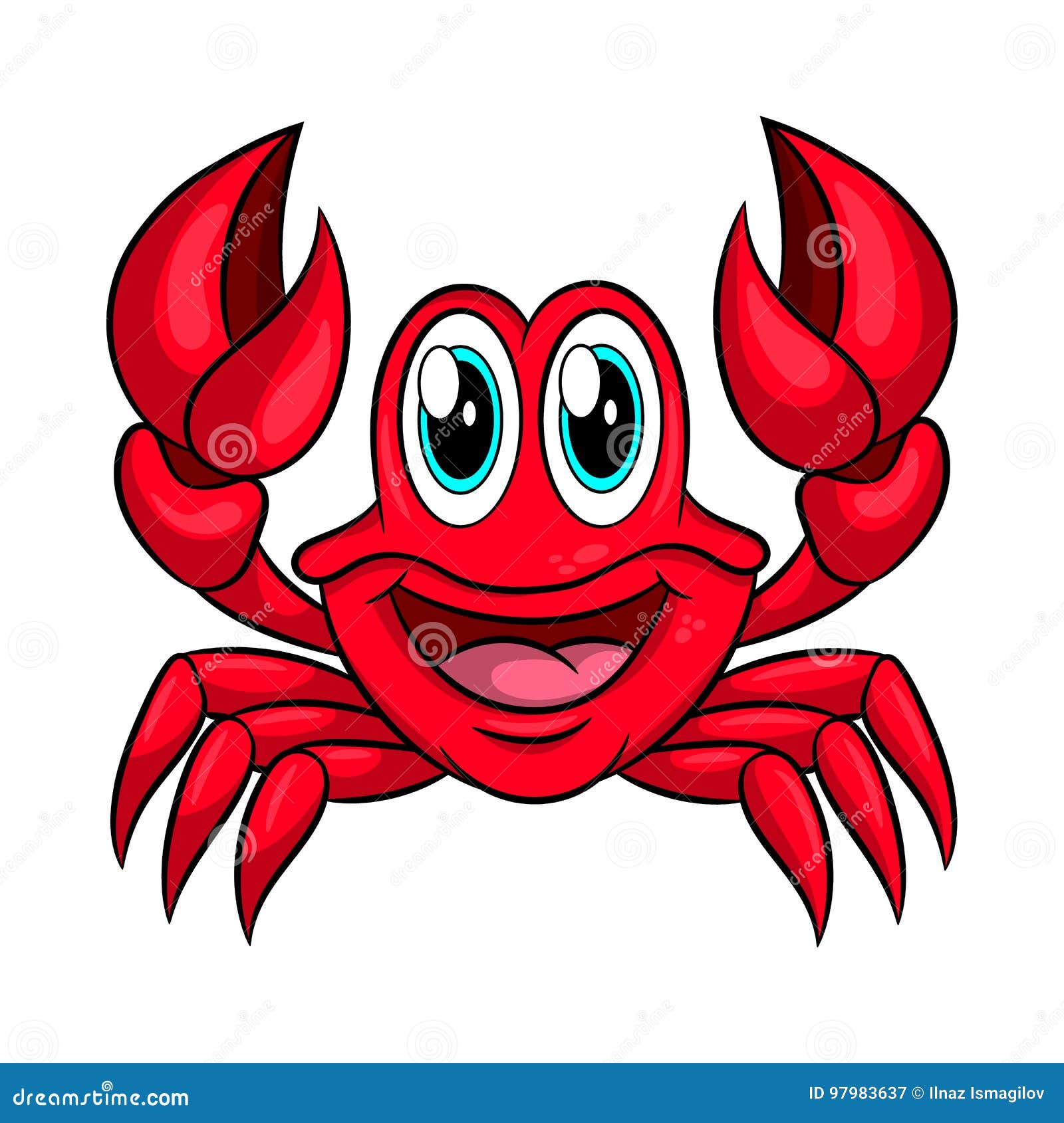 Funny Crab Cartoon Animal