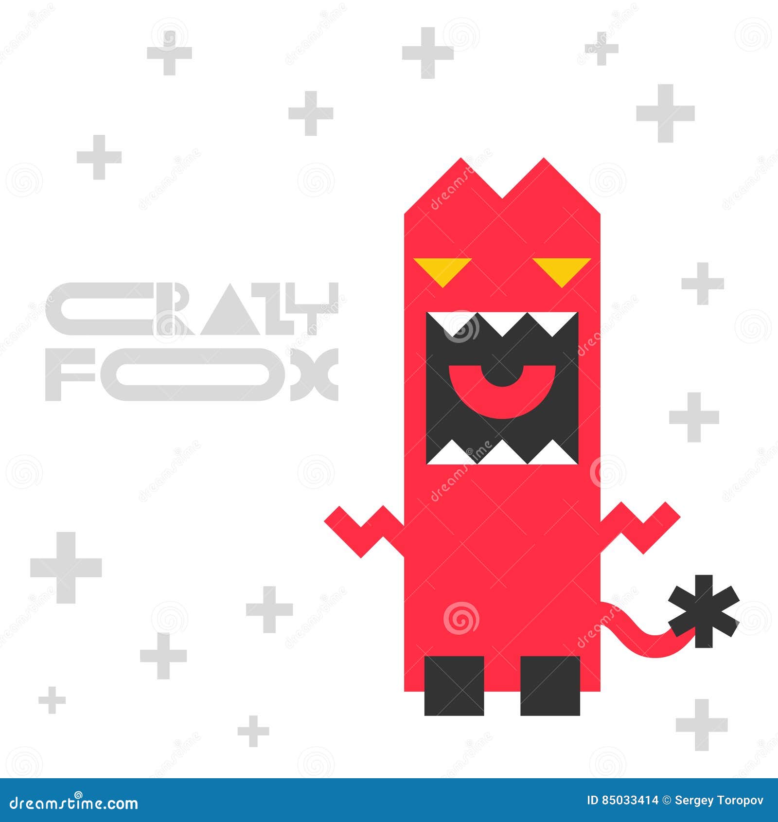 Funny cartoon crazy fox stock vector. Illustration of graphic - 85033414