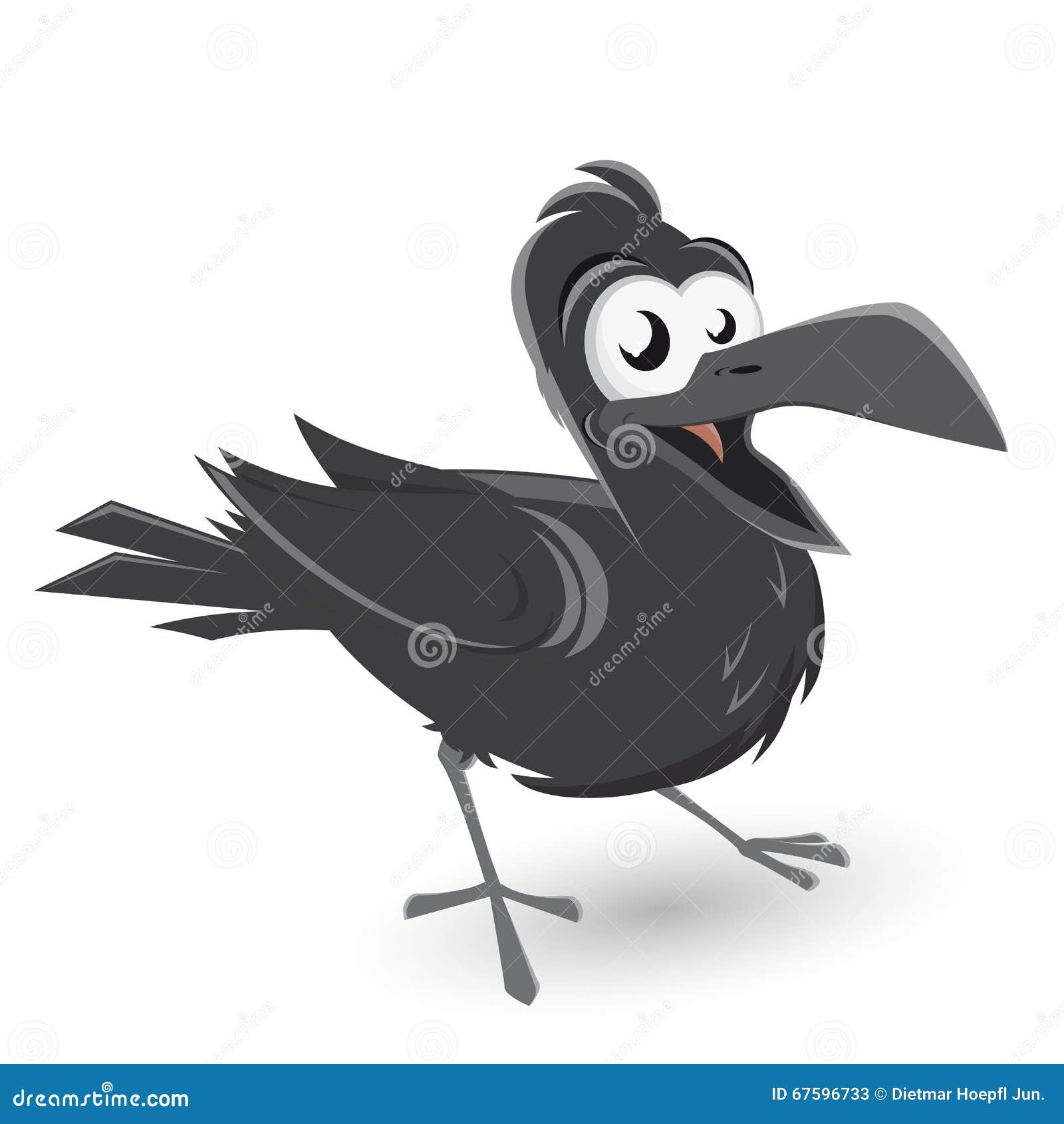 Funny cartoon crow stock vector. Illustration of motif - 67596733