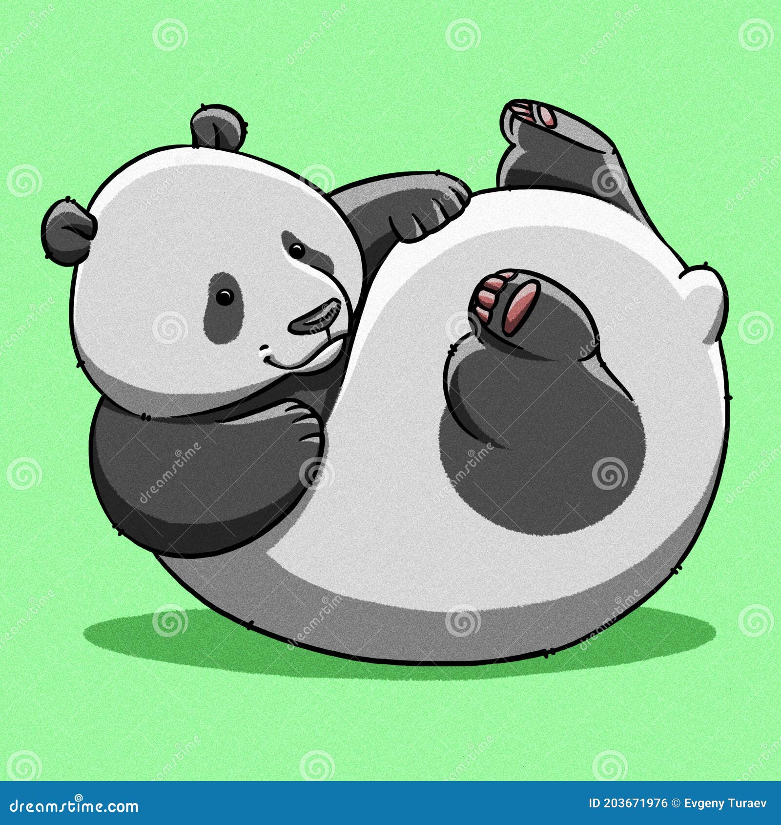 Funny Cartoon Cute Fat Panda Bear Illustration Stock Photo - Image of ...