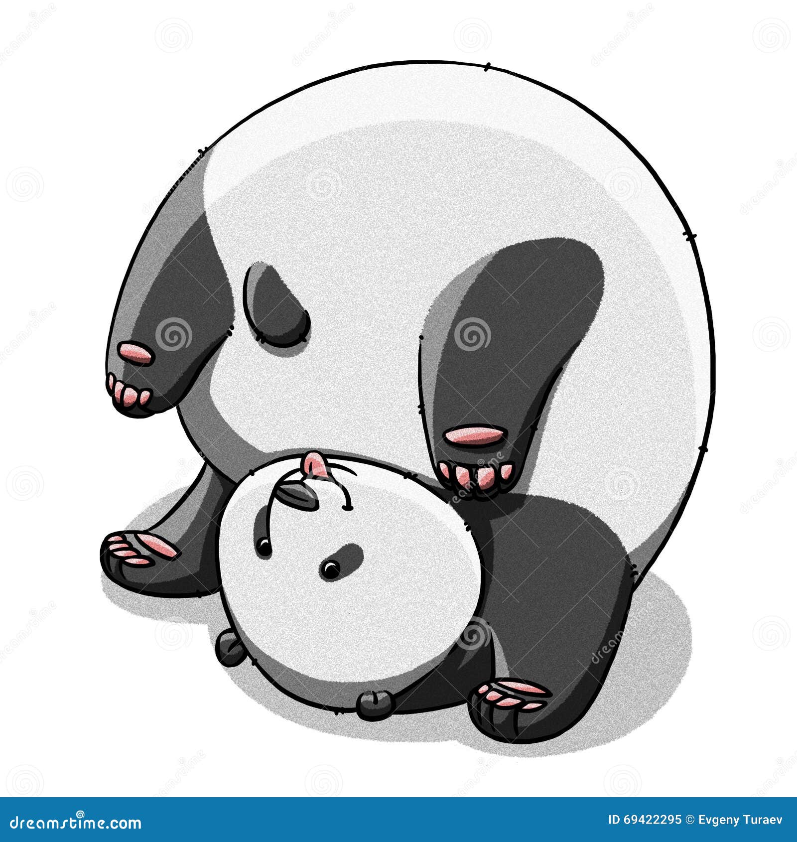 Funny Cartoon Cute Fat Panda Bear Illustration Stock Illustration ...