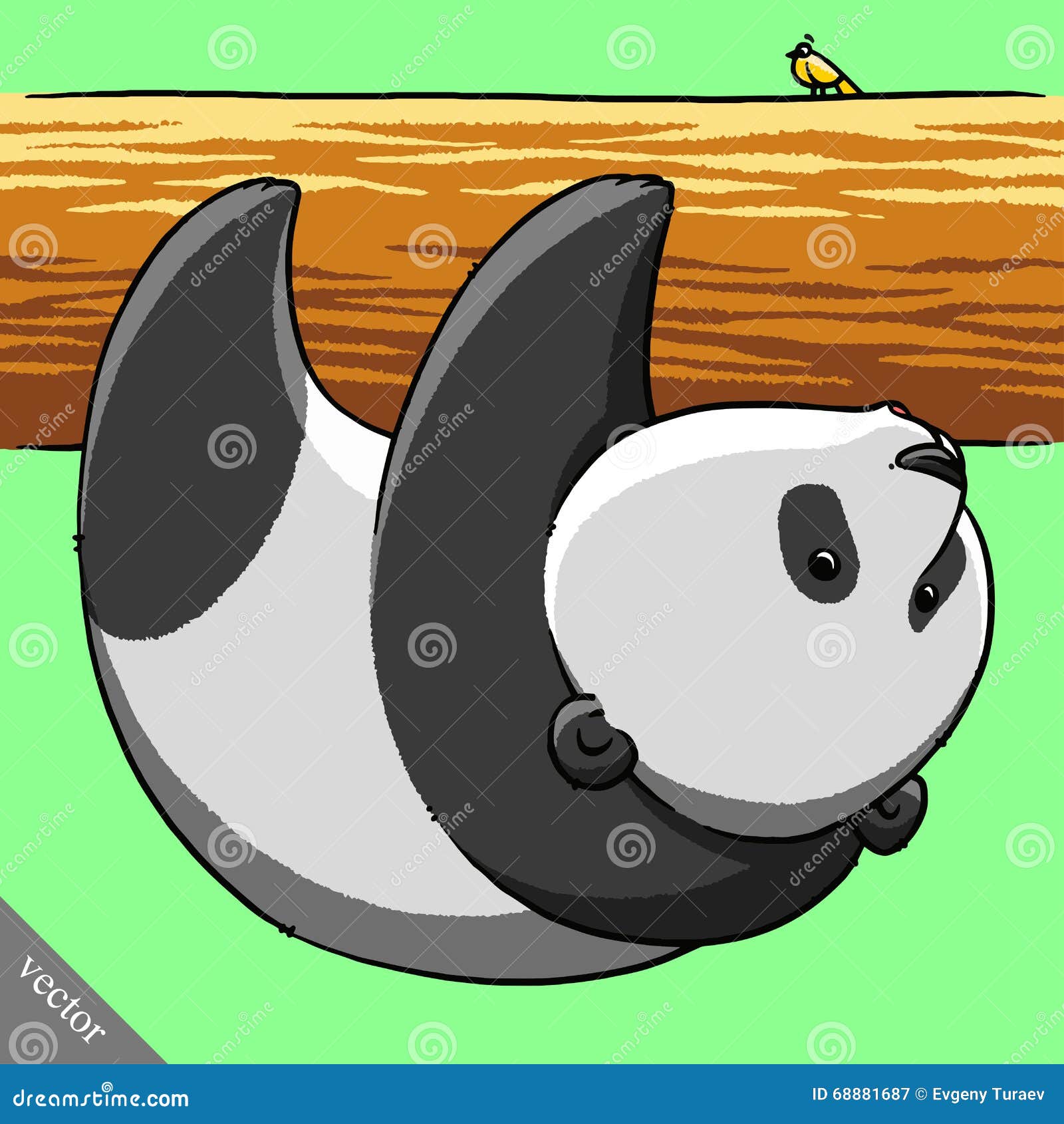 Funny Cartoon Cute Fat Panda Bear Illustration Stock Vector ...