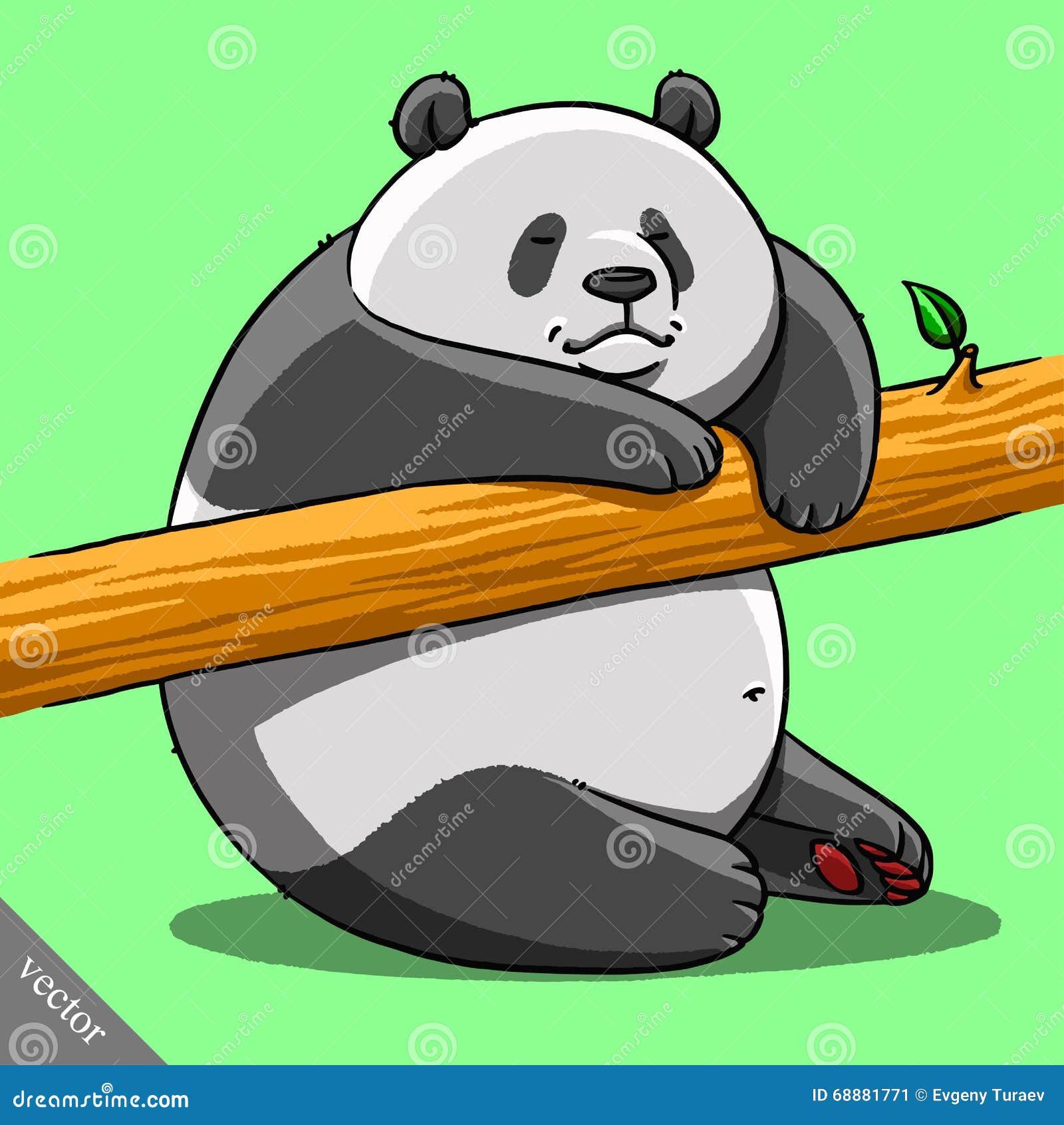 Funny Cartoon Cute Fat Panda Bear Illustration Stock Vector ...