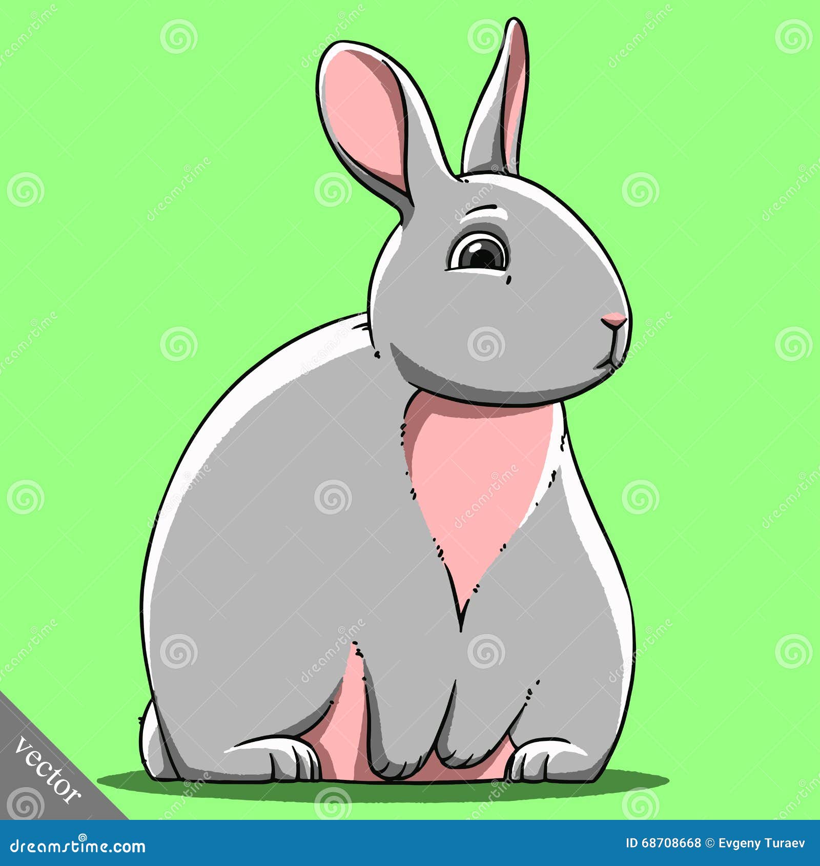 Funny Cartoon Cute Rabbit Illustration Stock Vector - Illustration of ...