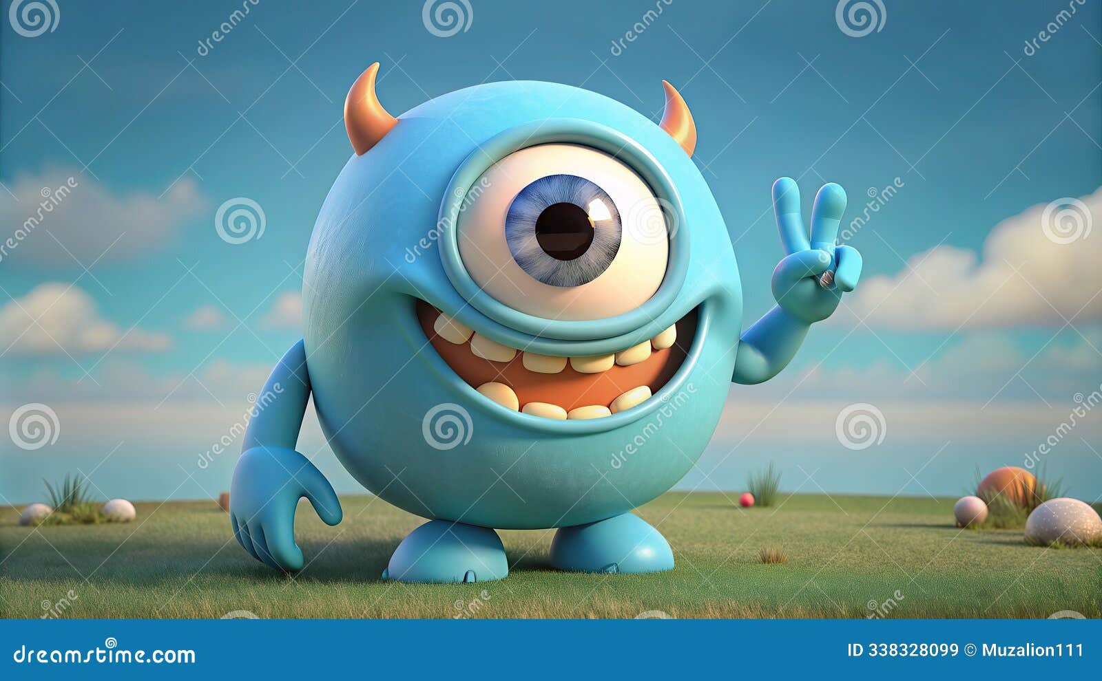 Funny cartoon cyclops stock image. Image of design, head - 338328099