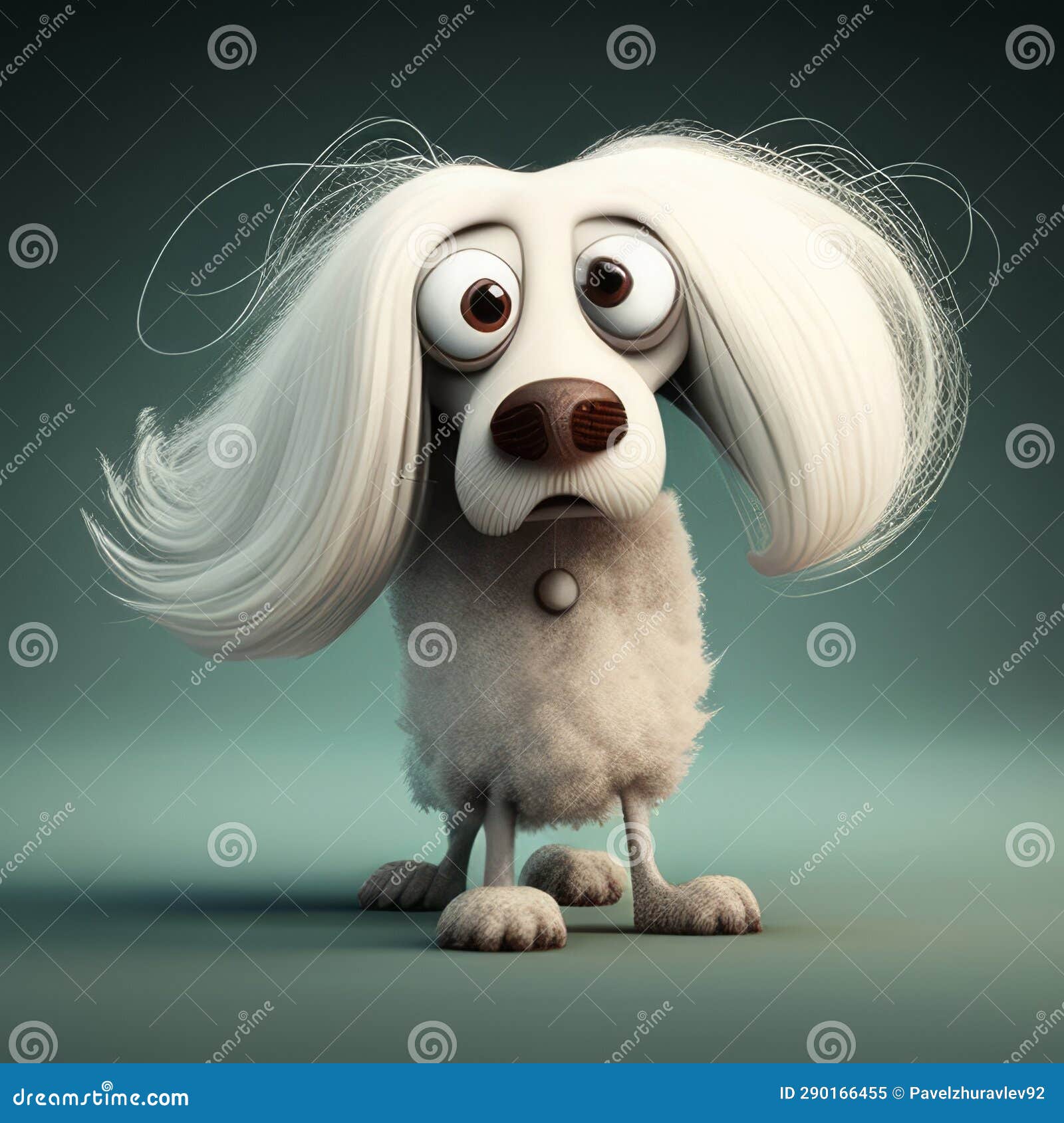 Funny Cartoon 3D Dog, Model of a Dog from a Cartoon Stock Illustration ...