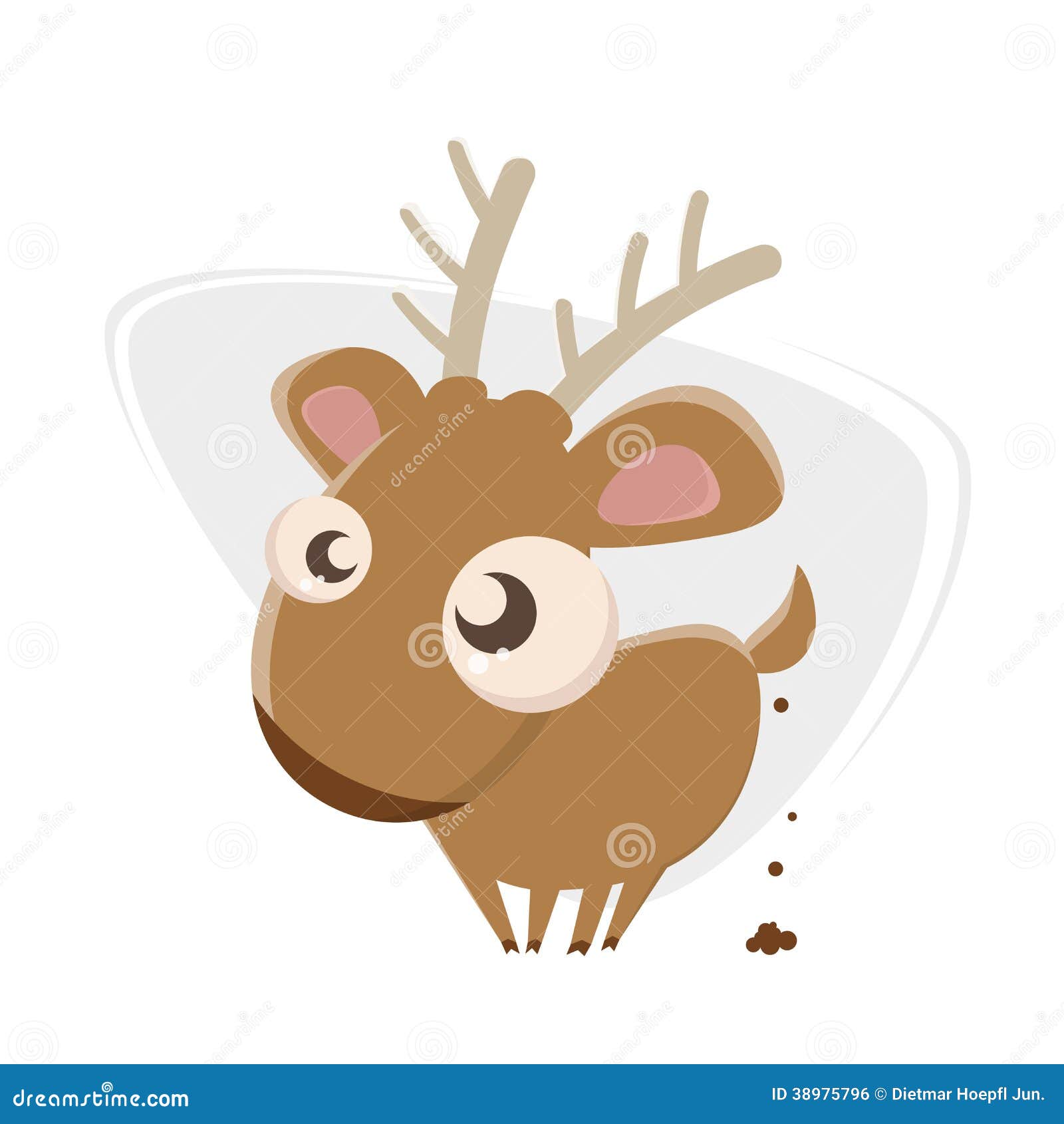 Funny cartoon deer stock vector. Illustration of cute - 38975796