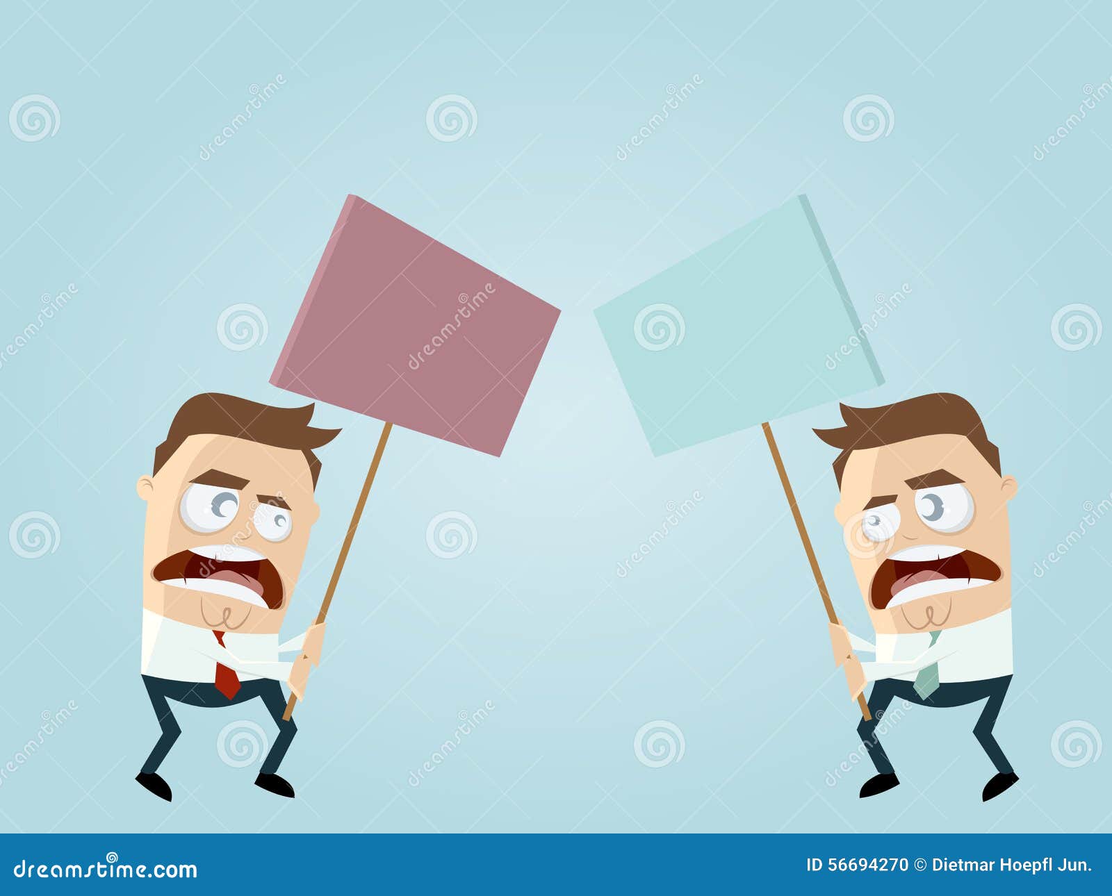 Funny Cartoon Demonstrators Stock Vector - Illustration of business ...