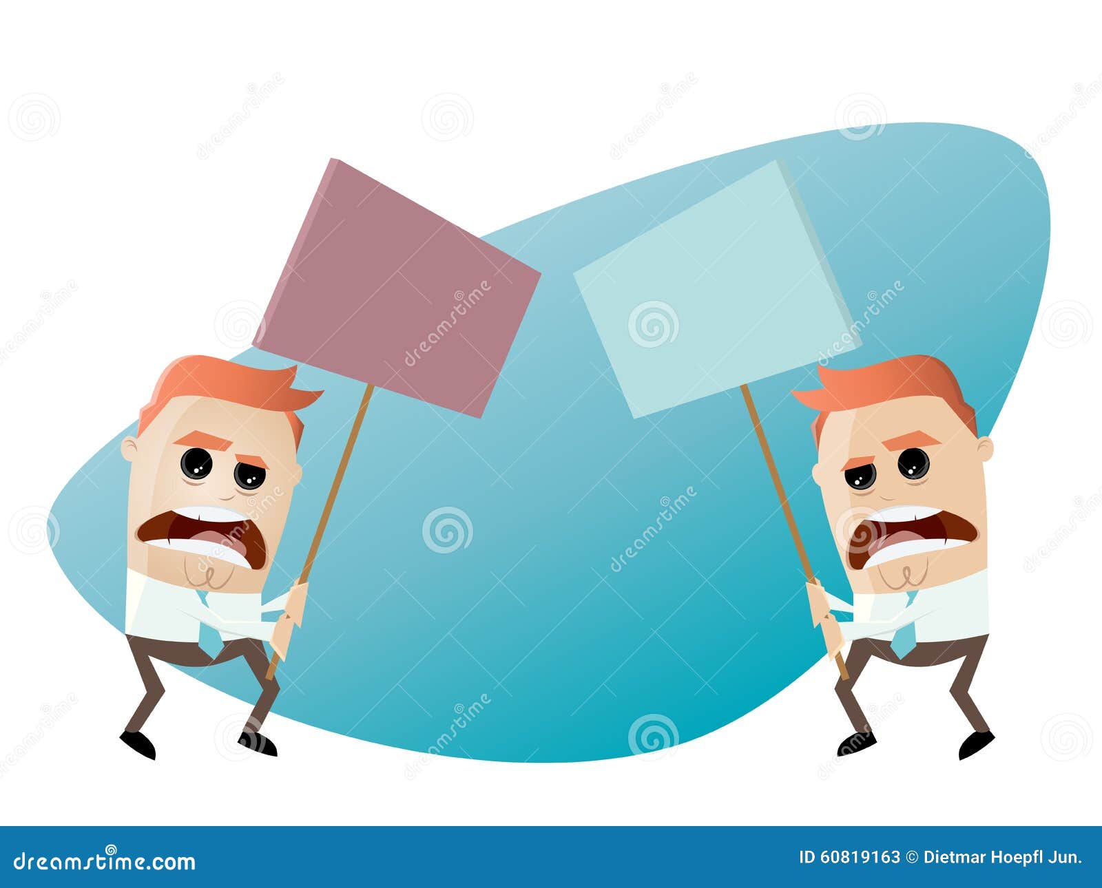 Funny Cartoon Demonstrators Stock Vector - Illustration of manager ...