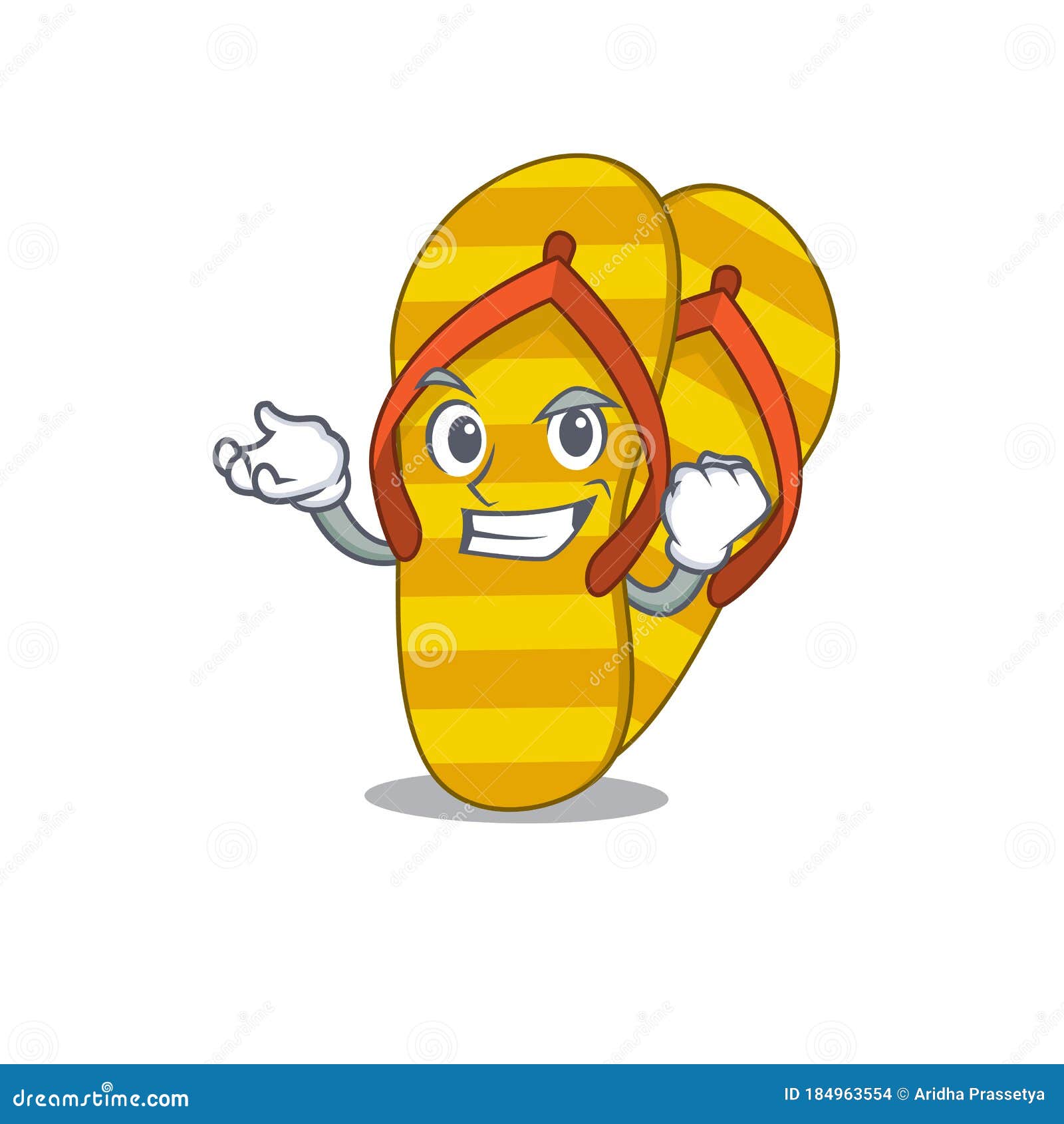 A Funny Cartoon Design Concept of Flip Flops with Happy Face Stock ...