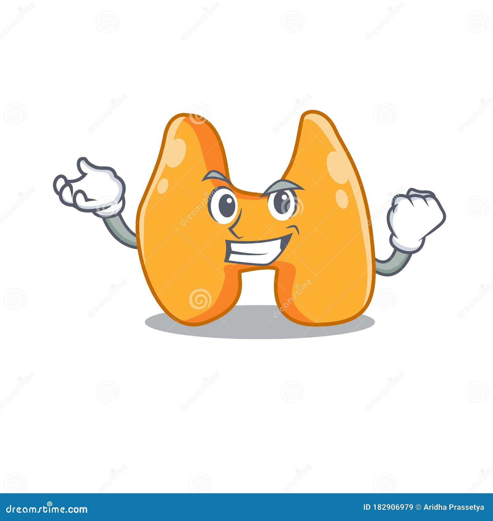Happy Thyroid Gland On White Cartoon Vector | CartoonDealer.com #118423705
