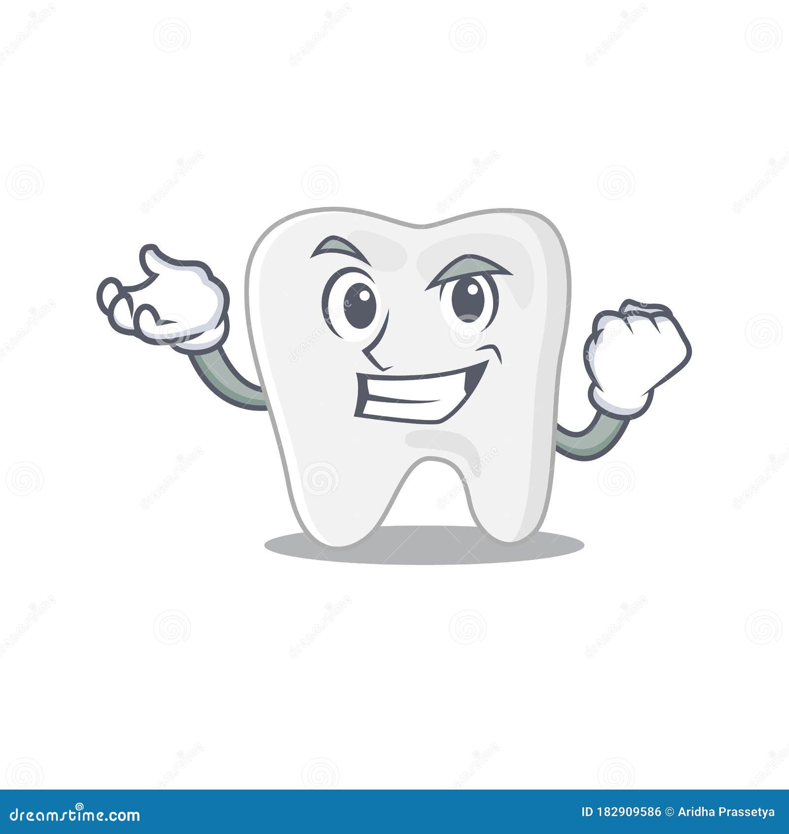 A Funny Cartoon Design Concept of Tooth with Happy Face Stock Vector ...