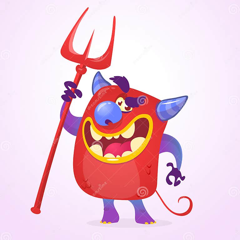 Funny Cartoon Devil. Halloween Vector Isolated. Stock Vector ...