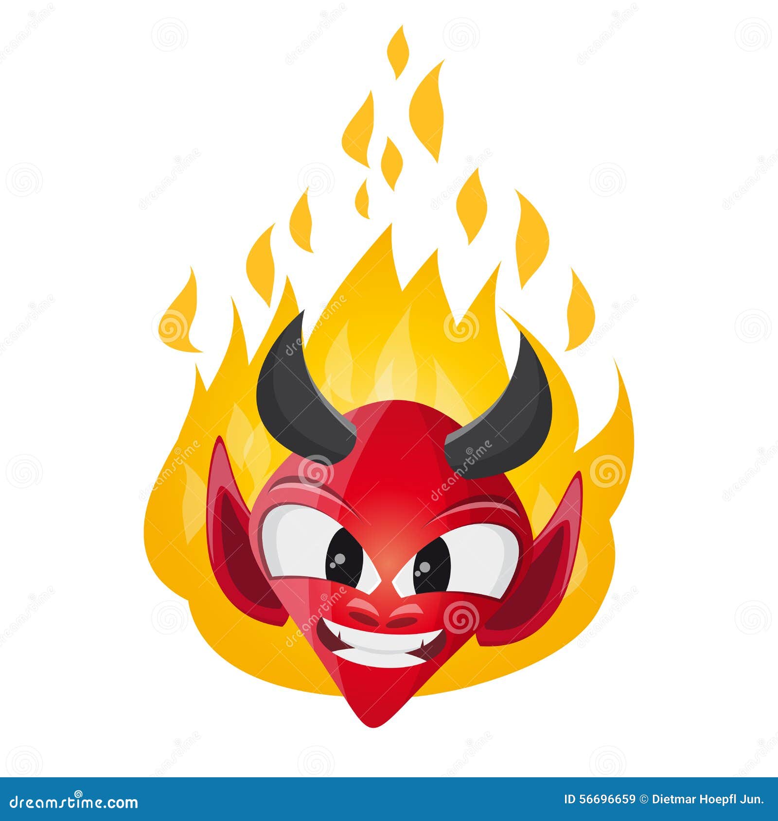 Funny cartoon devil stock vector. Illustration of satan - 56696659