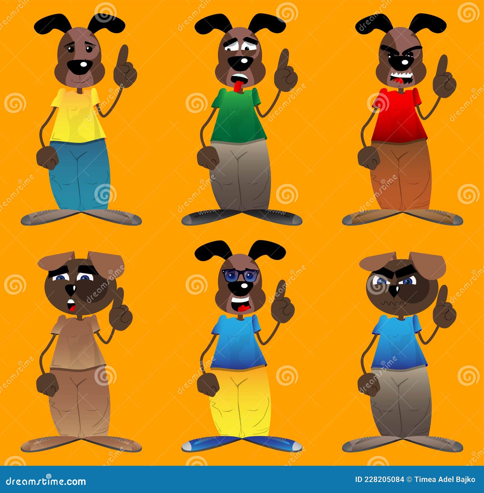 Funny Cartoon Dog Making a Point. Vector Illustration Stock Vector ...