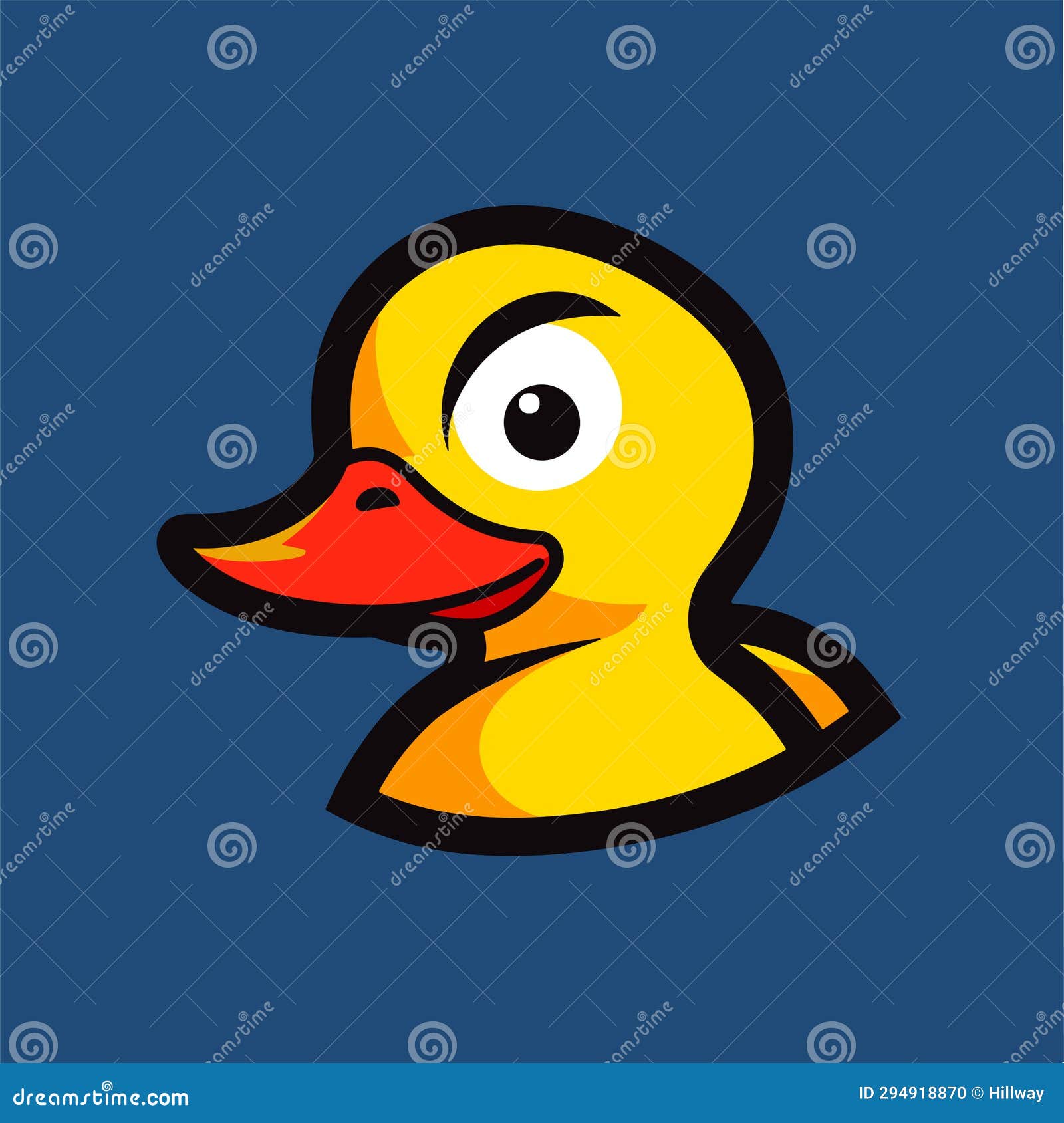 Funny Cartoon Duck Head Vector. Logo Icon Design Template Stock ...