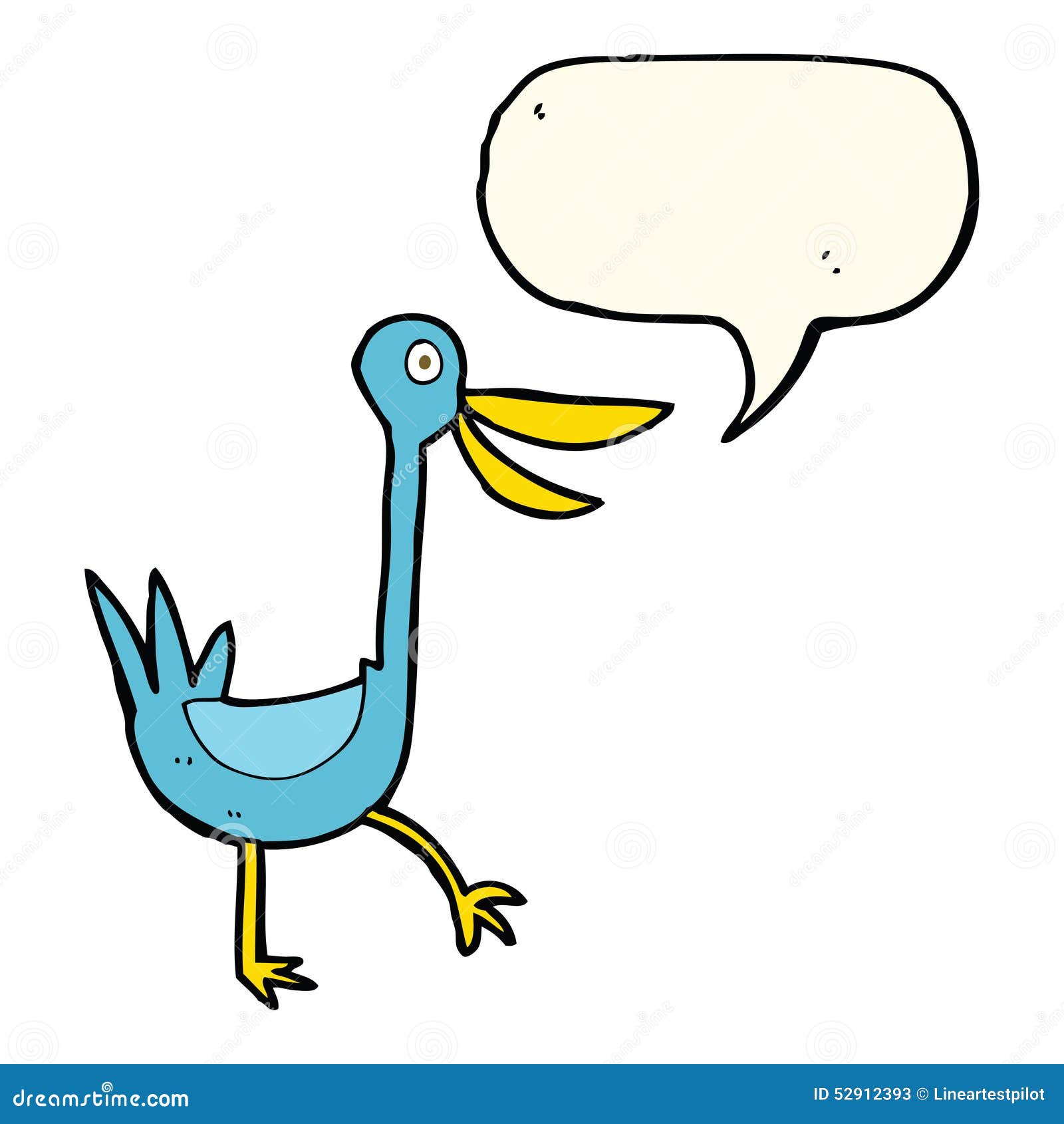 Funny Cartoon Duck with Speech Bubble Stock Illustration - Illustration ...